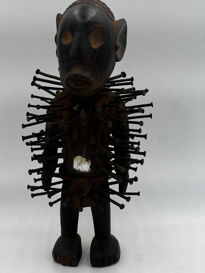 Rare Antique Nailed Wooden Bakongo Nkondi Figure, African Art - Etsy