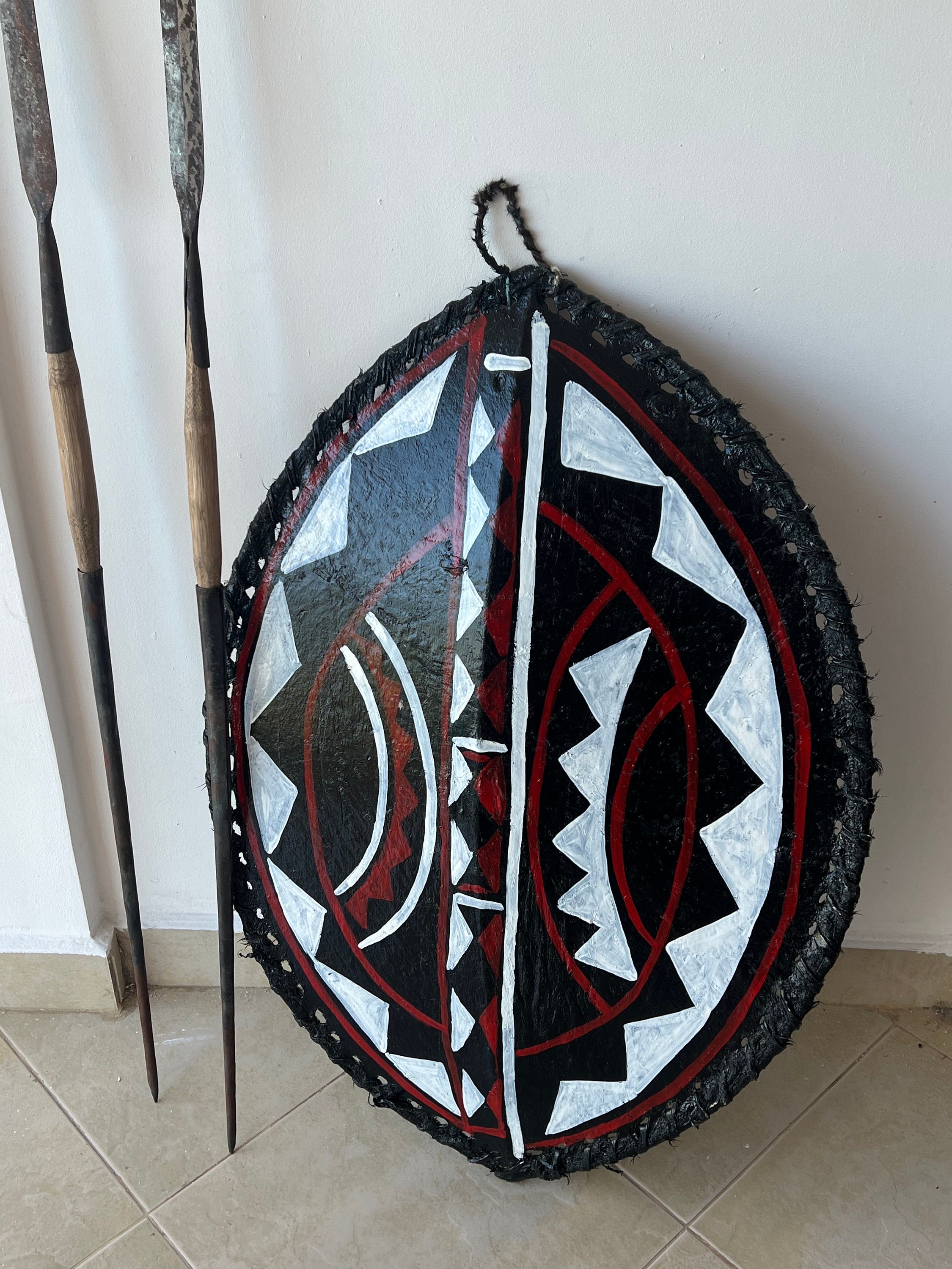 Genuine Maasai Shield With and Two Maasai Spears - Etsy