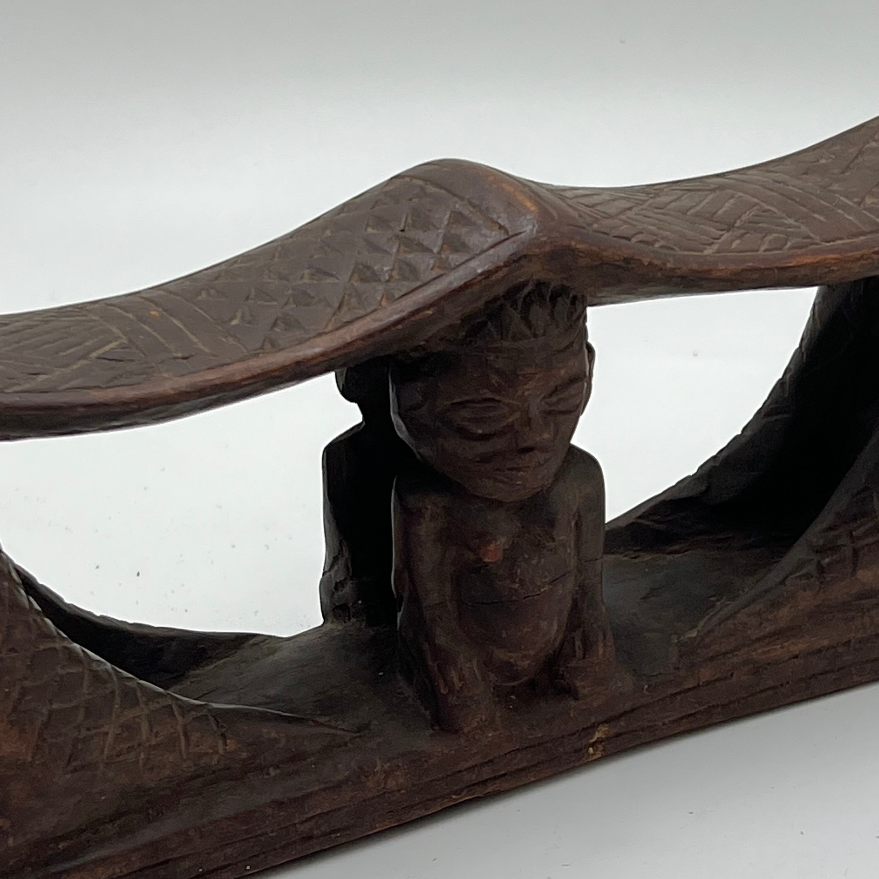 Hand Carved Chokwe Double Headrest Congo African Art 4.5 X - Etsy
