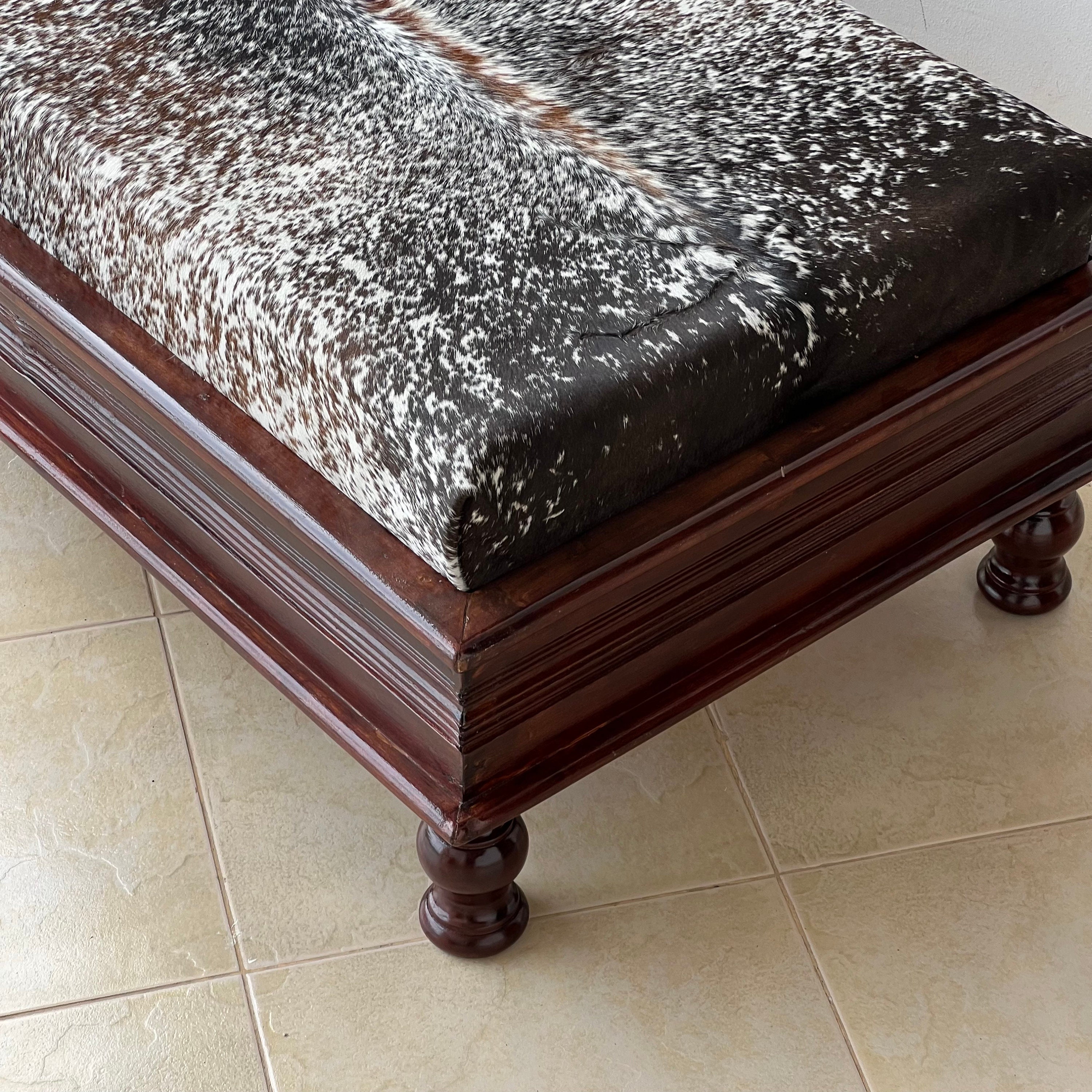 OTTOMAN TABLE, COWHIDE Furniture, Cocktail Table, Cowhide Home Décor ...