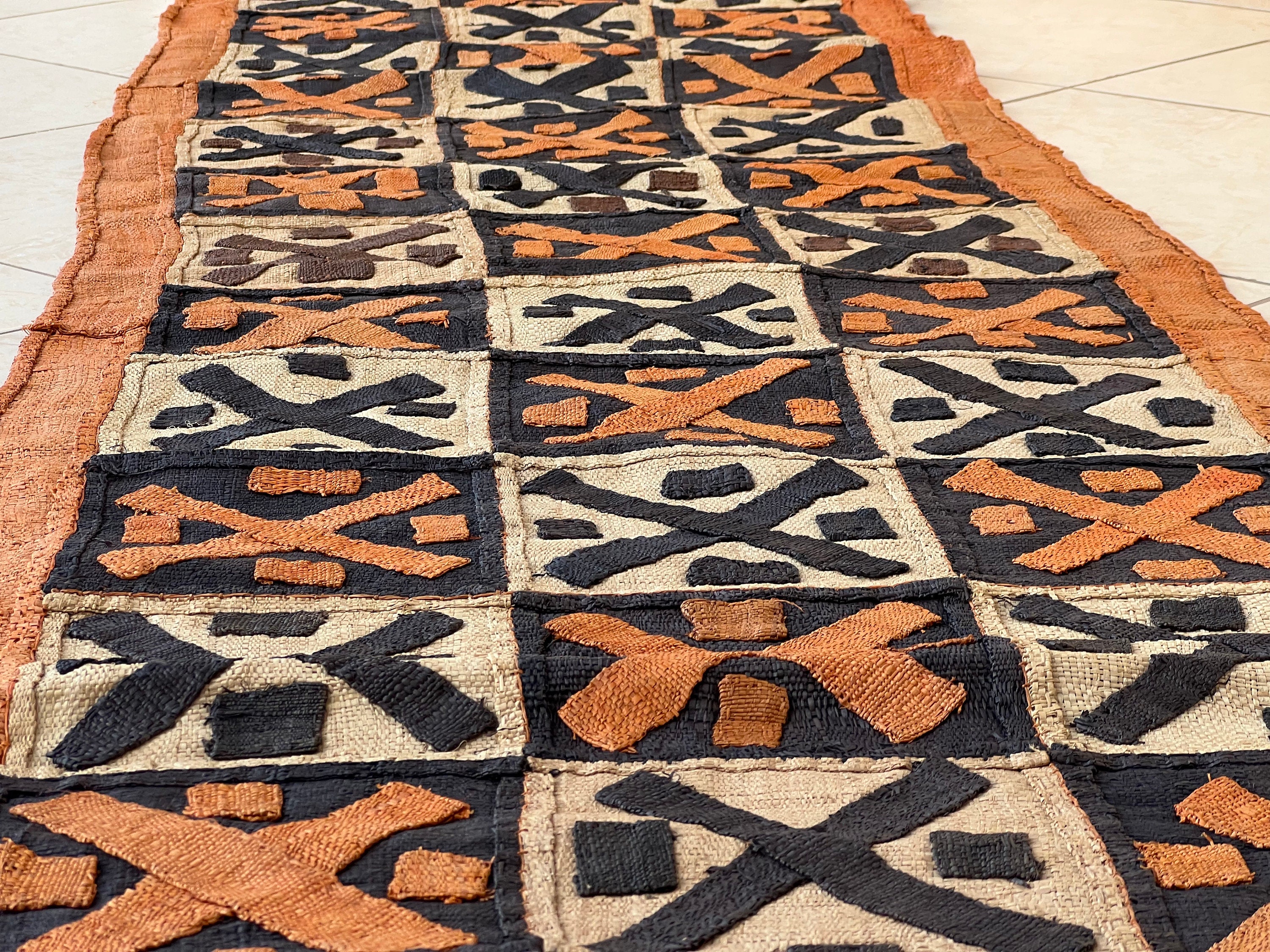 10.5ft African Kuba Raffia Cloth Fabric Natural Woven - Etsy