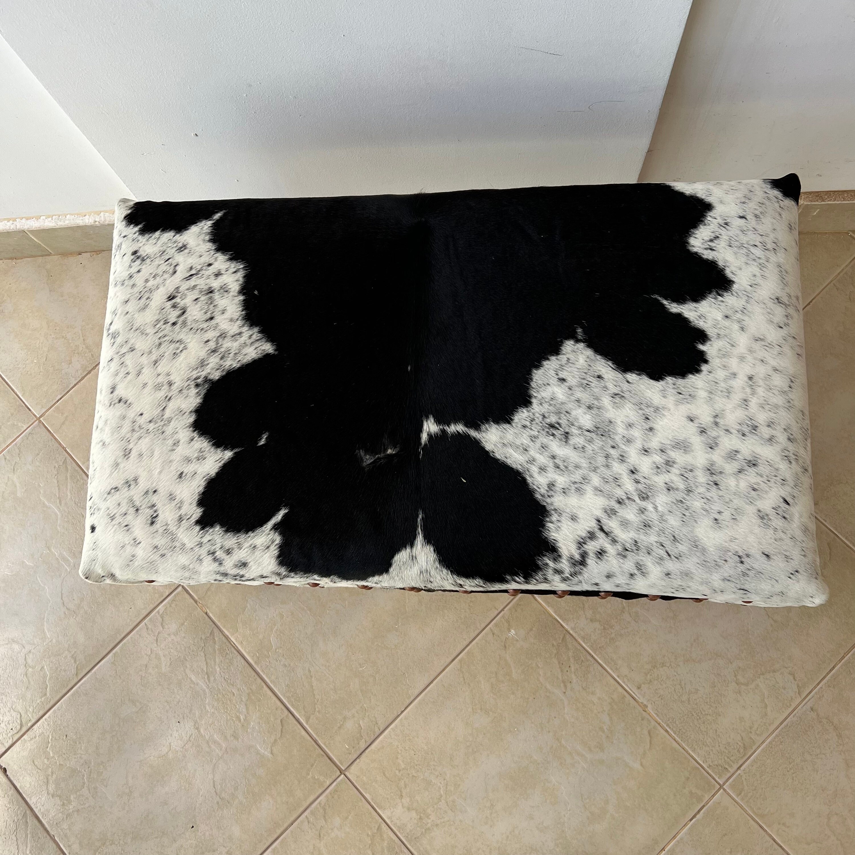 Cowhide Ottoman Coffee Bench, Table, Cowhide Furniture, Cowhide Home ...