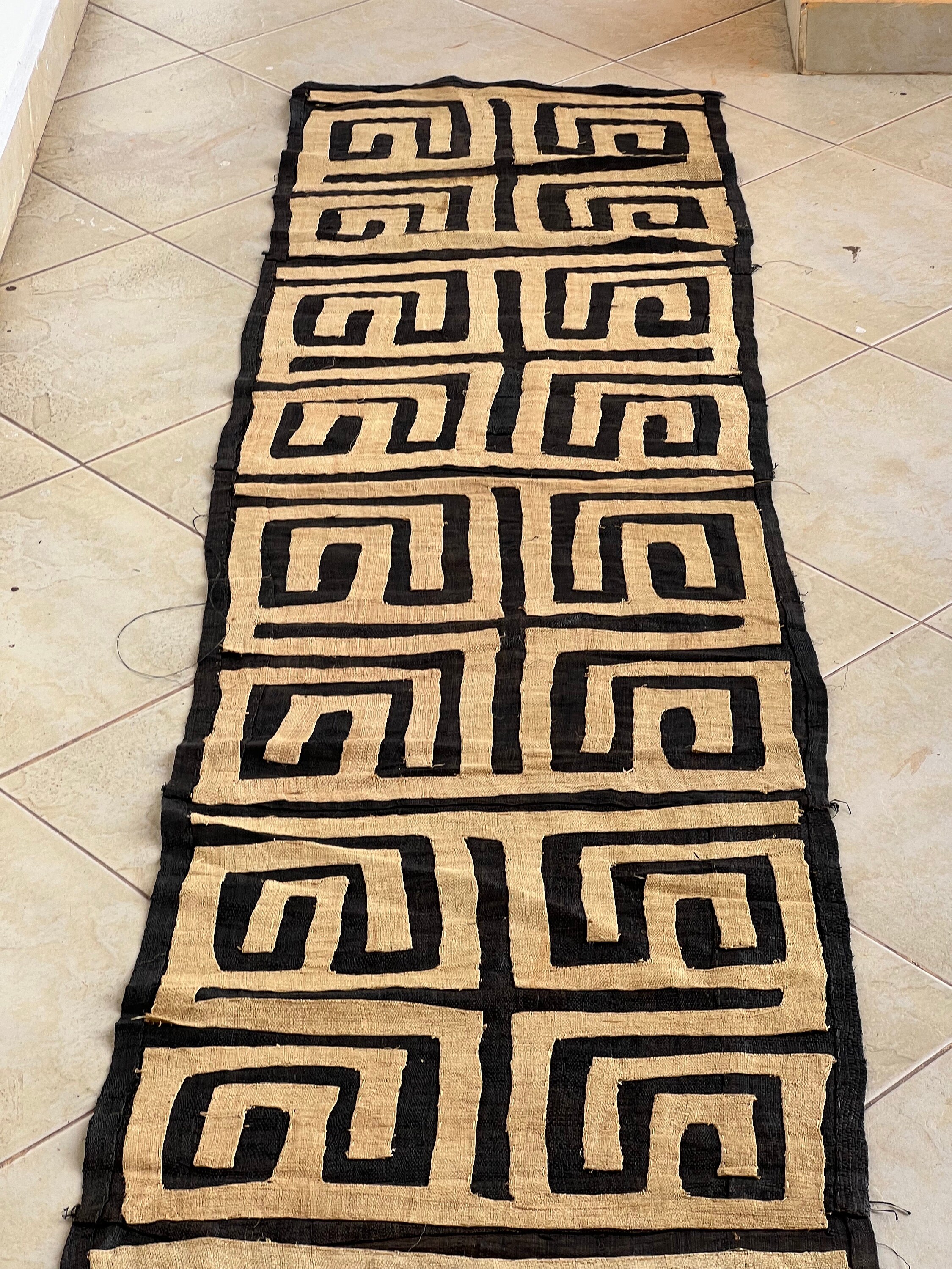 10.2ft African Kuba Raffia Cloth Fabric, Natural Woven Handmade - Etsy