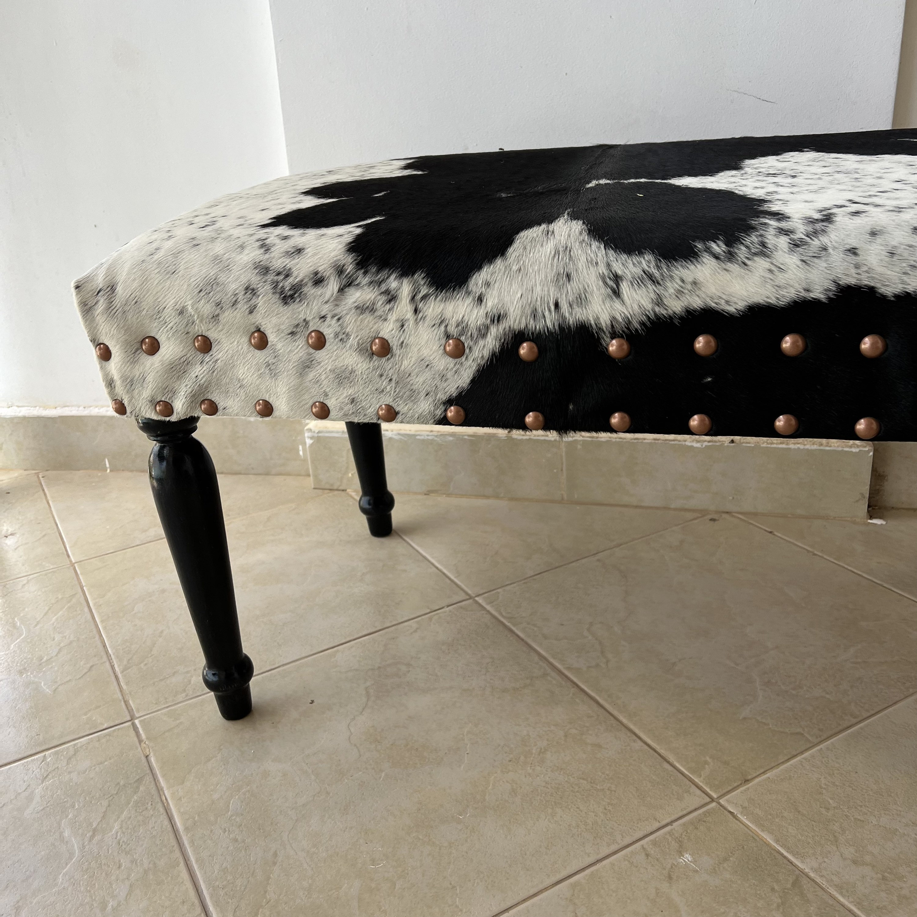 Cowhide Ottoman Coffee Bench, Table, Cowhide Furniture, Cowhide Home ...