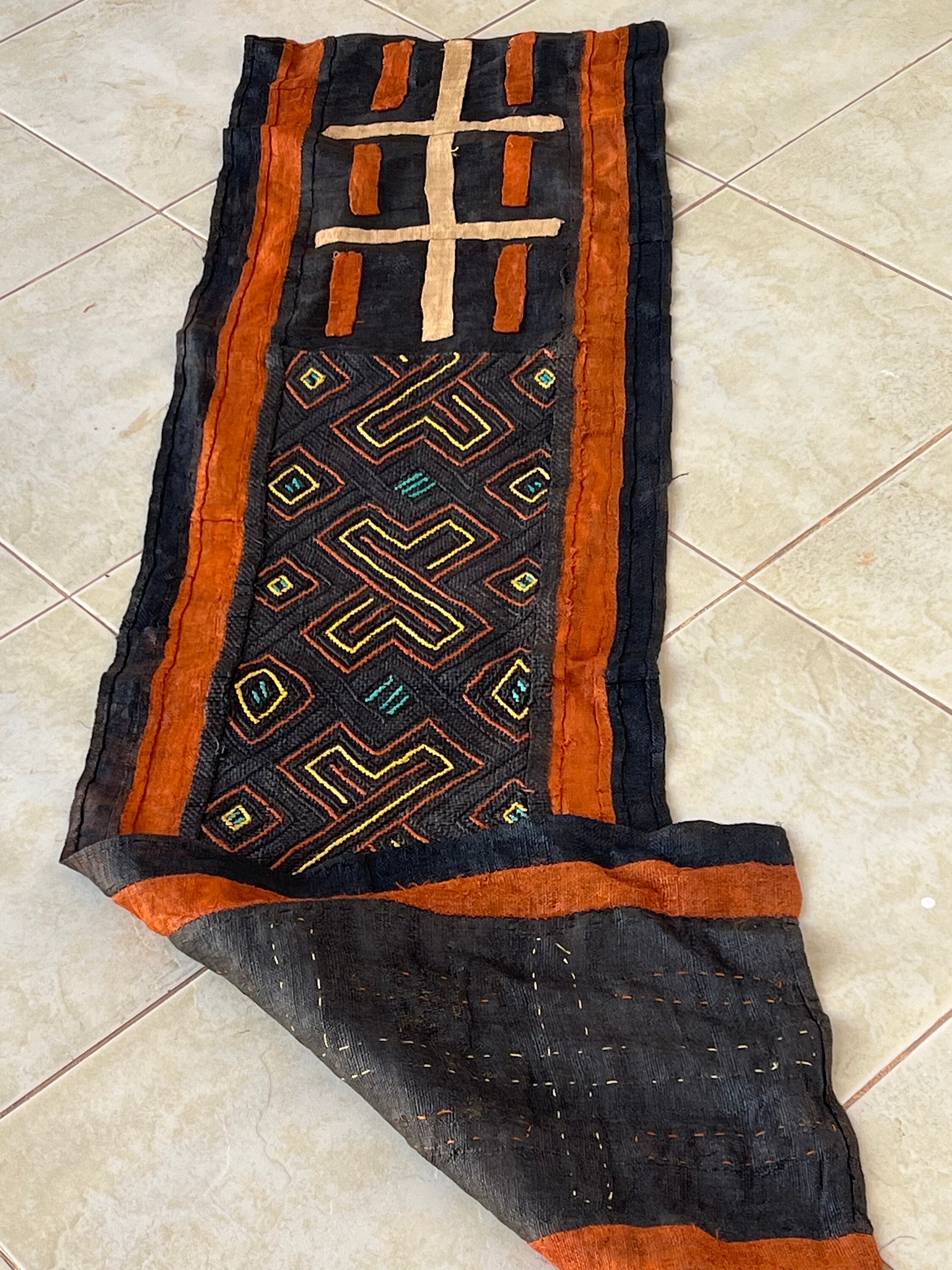 5.8ft African Kuba Raffia Cloth Fabric, Natural Woven Handmade - Etsy