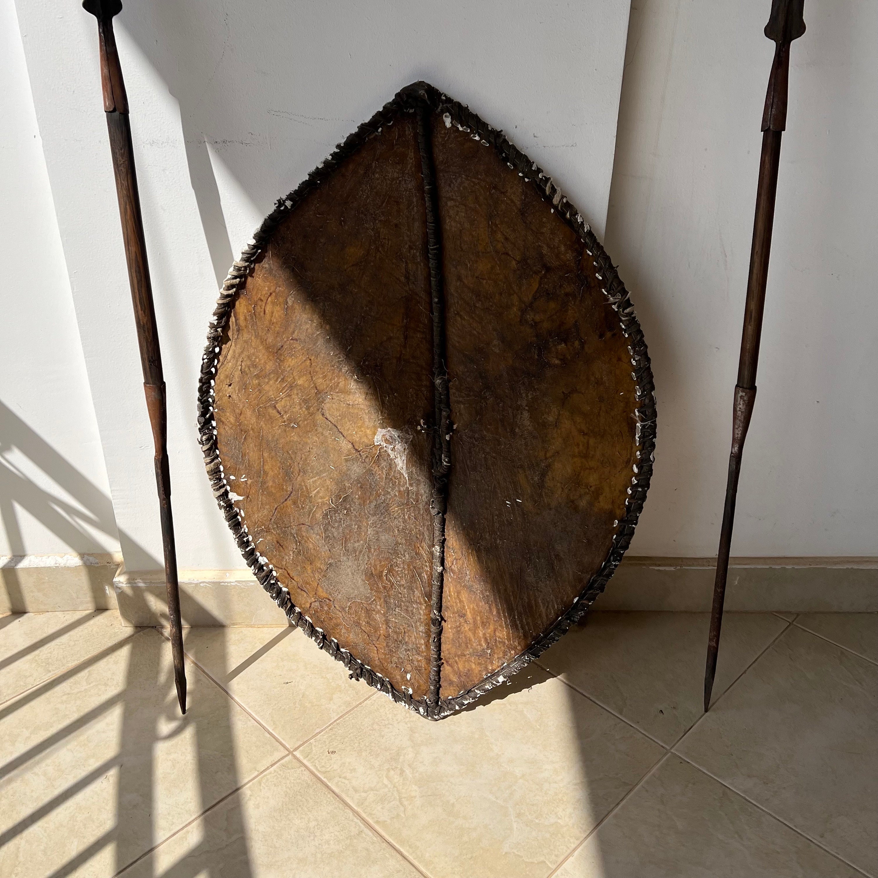 Maasai Shield With A Paint of A Lion and Two Maasai Lion - Etsy