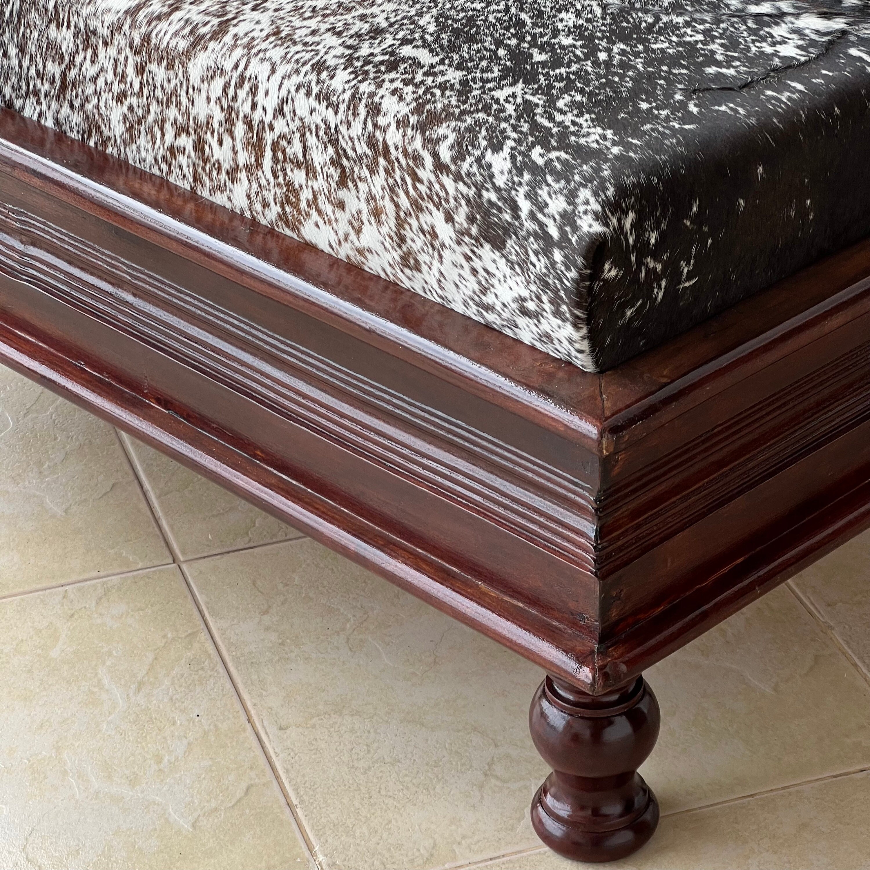 OTTOMAN TABLE COWHIDE Furniture Cocktail Table Cowhide Home - Etsy