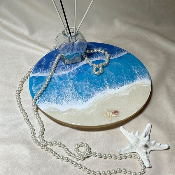 Round Ocean Resin Tray - Etsy