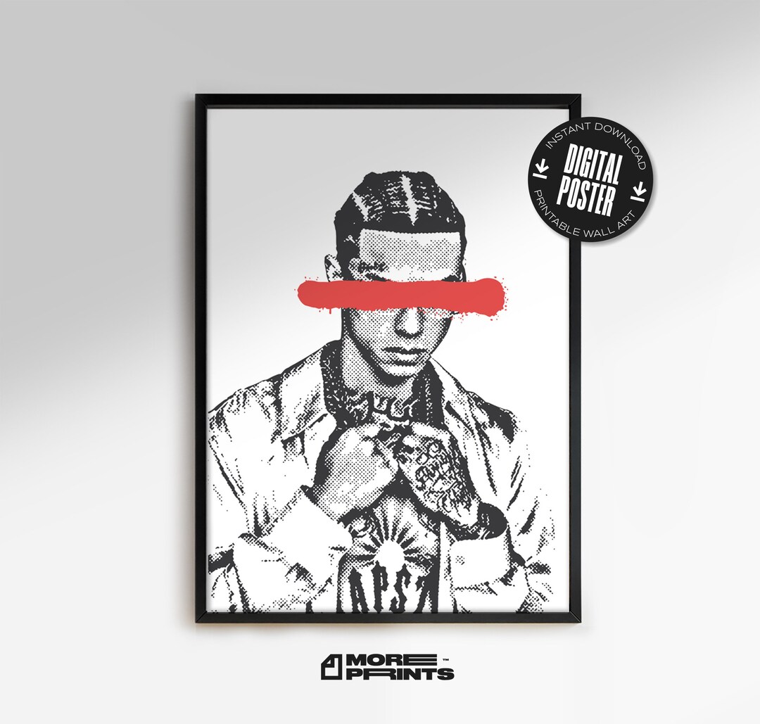 Rapper Portrait Poster / Digital Poster / Rap Music Poster / Hiphop ...