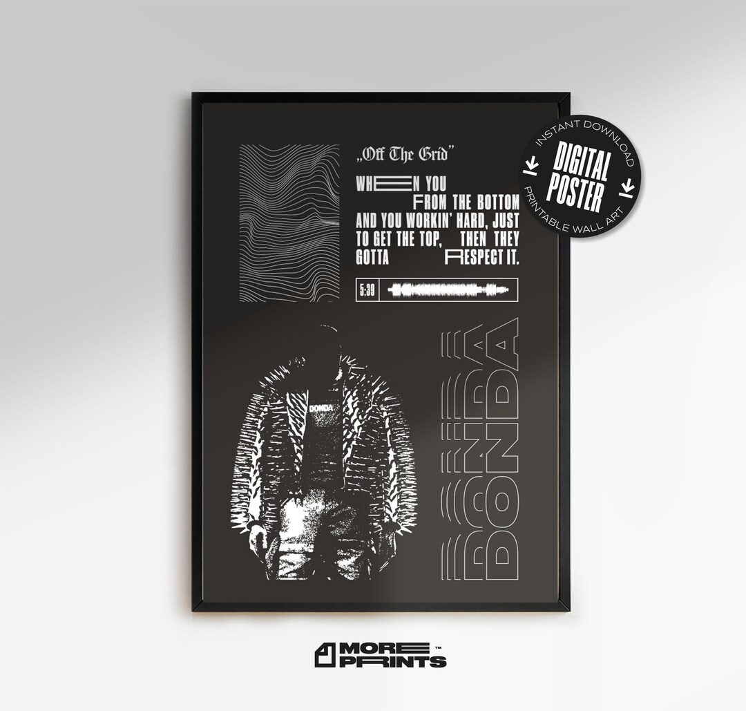 Digital Rap Poster / Kanye West / Rap Music Poster / Hiphop Wall Decor ...