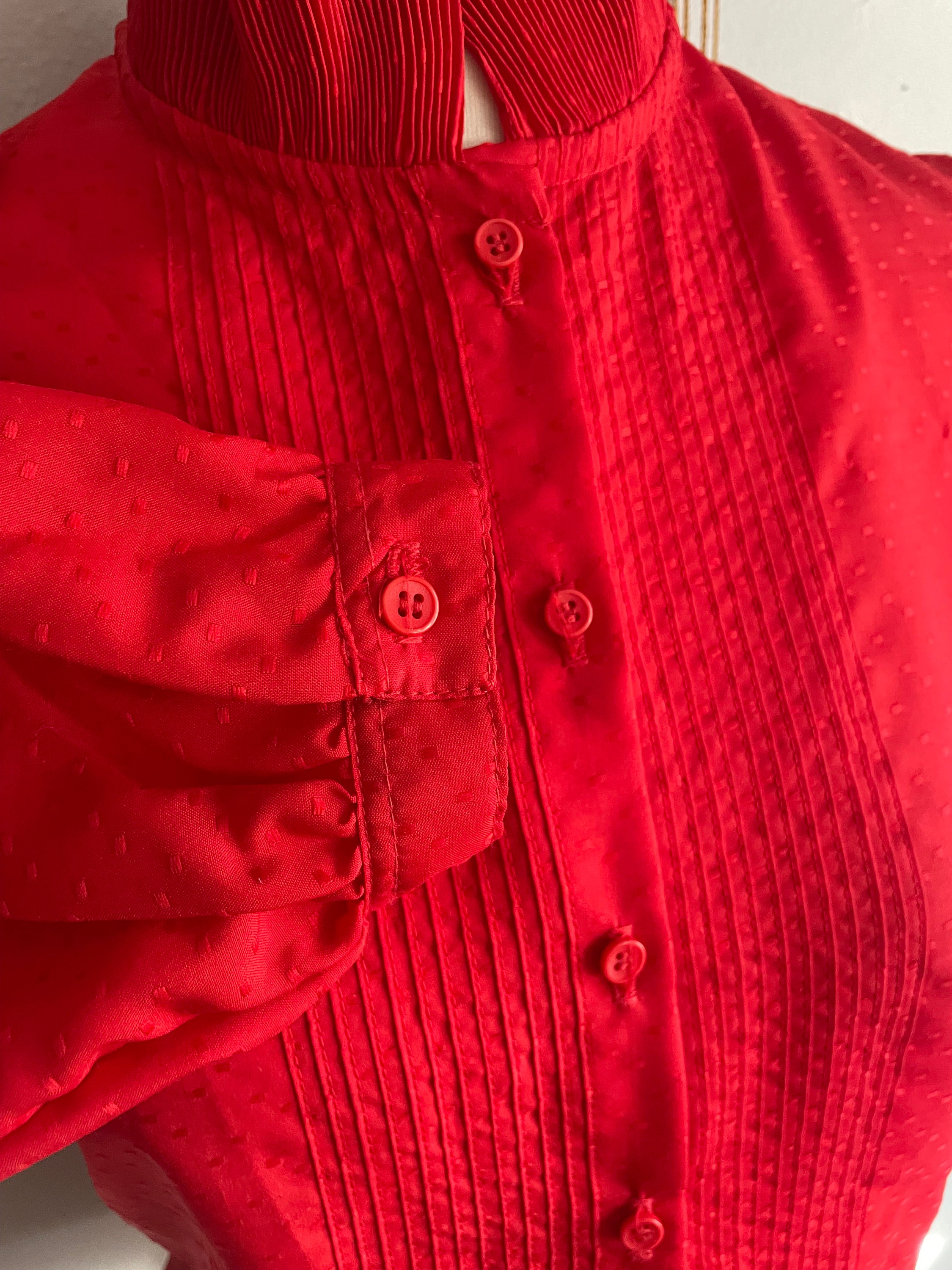 1970s College Town Edwardian Revival Blouse With Accordion Pleat Collar - Etsy