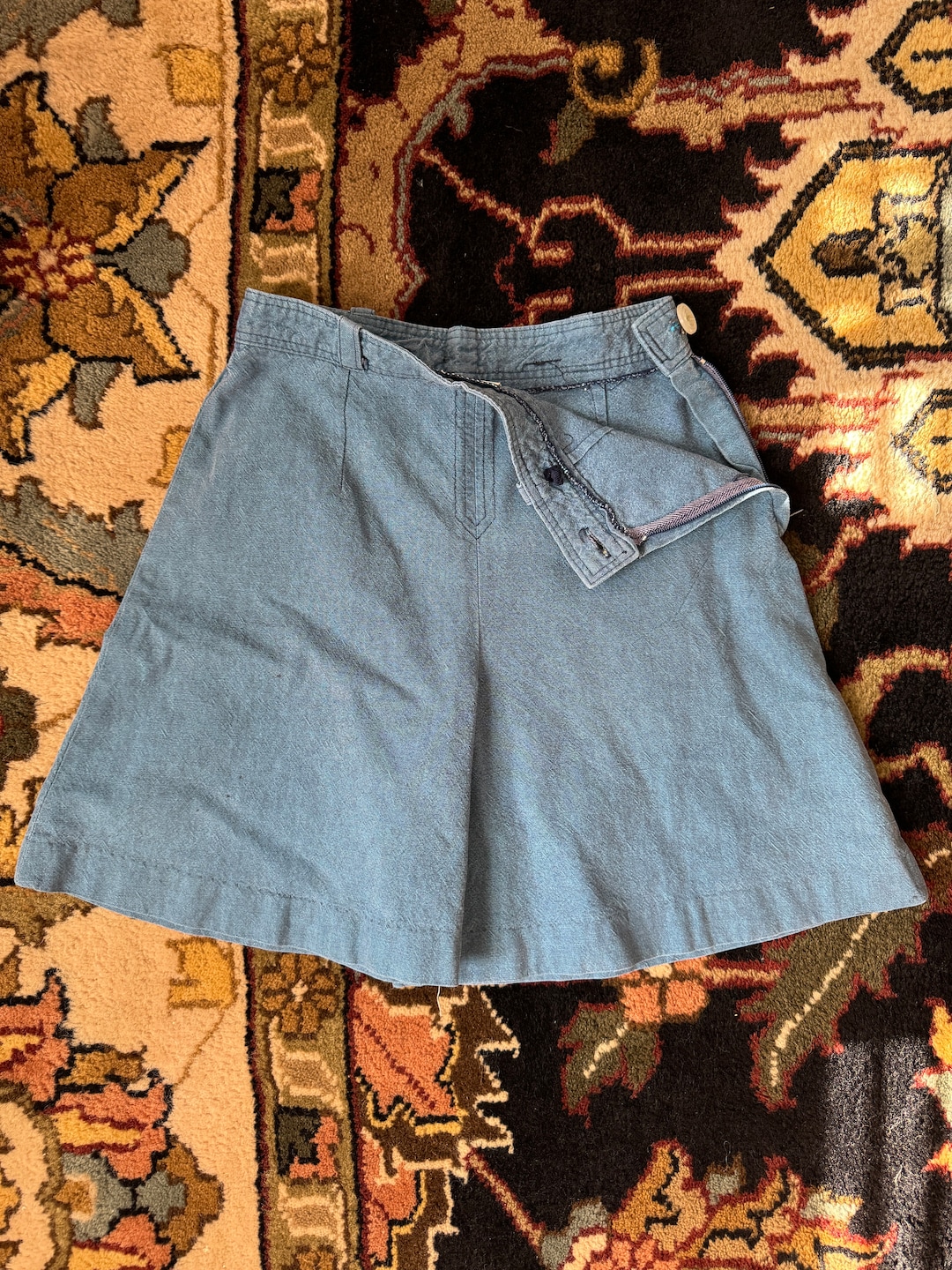 1970s Side Zip Denim Shorts by Jumpony - Etsy