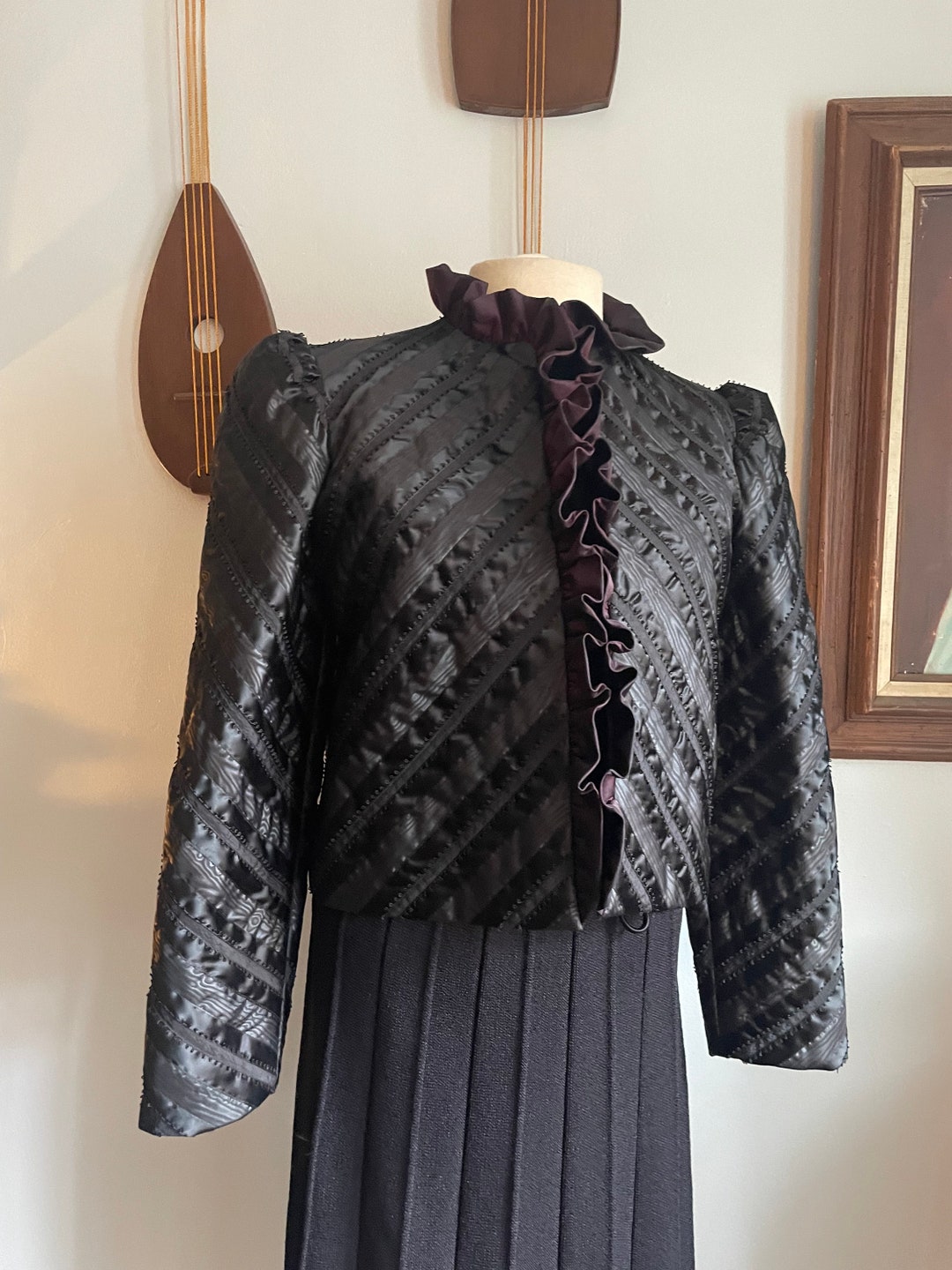 Vintage Edwardian Revival Jacket With Ruffle Collar - Etsy