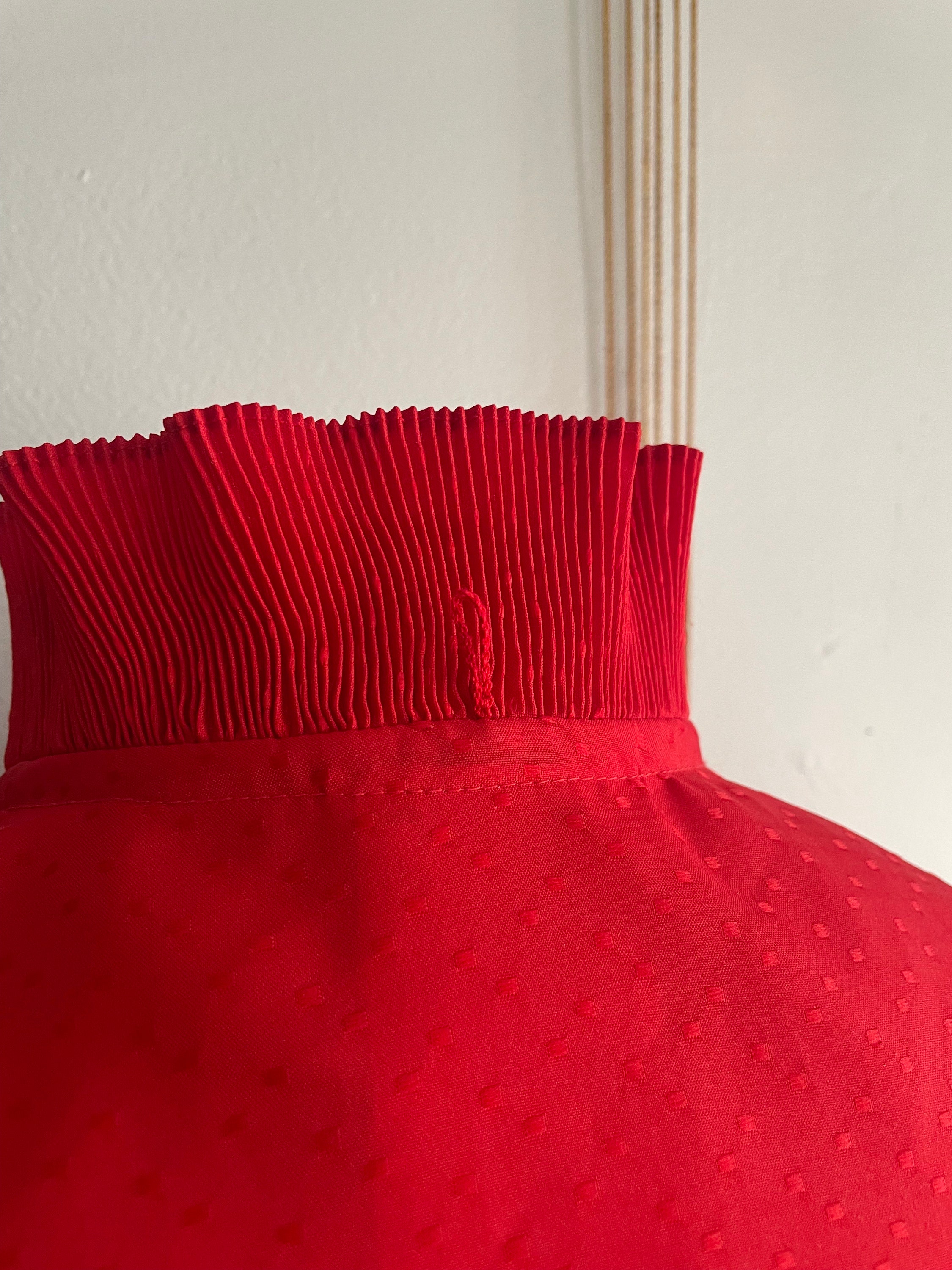 1970s College Town Edwardian Revival Blouse With Accordion Pleat Collar - Etsy