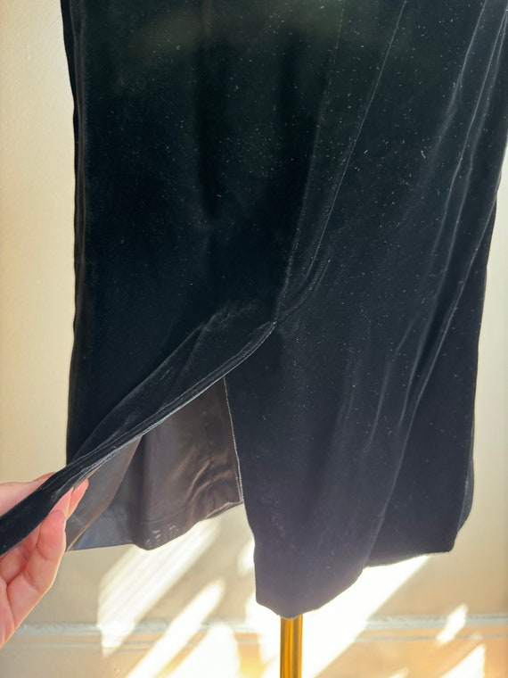 80s/90s Steven Stoller Velvet Wiggle Dress with Overs… - Gem