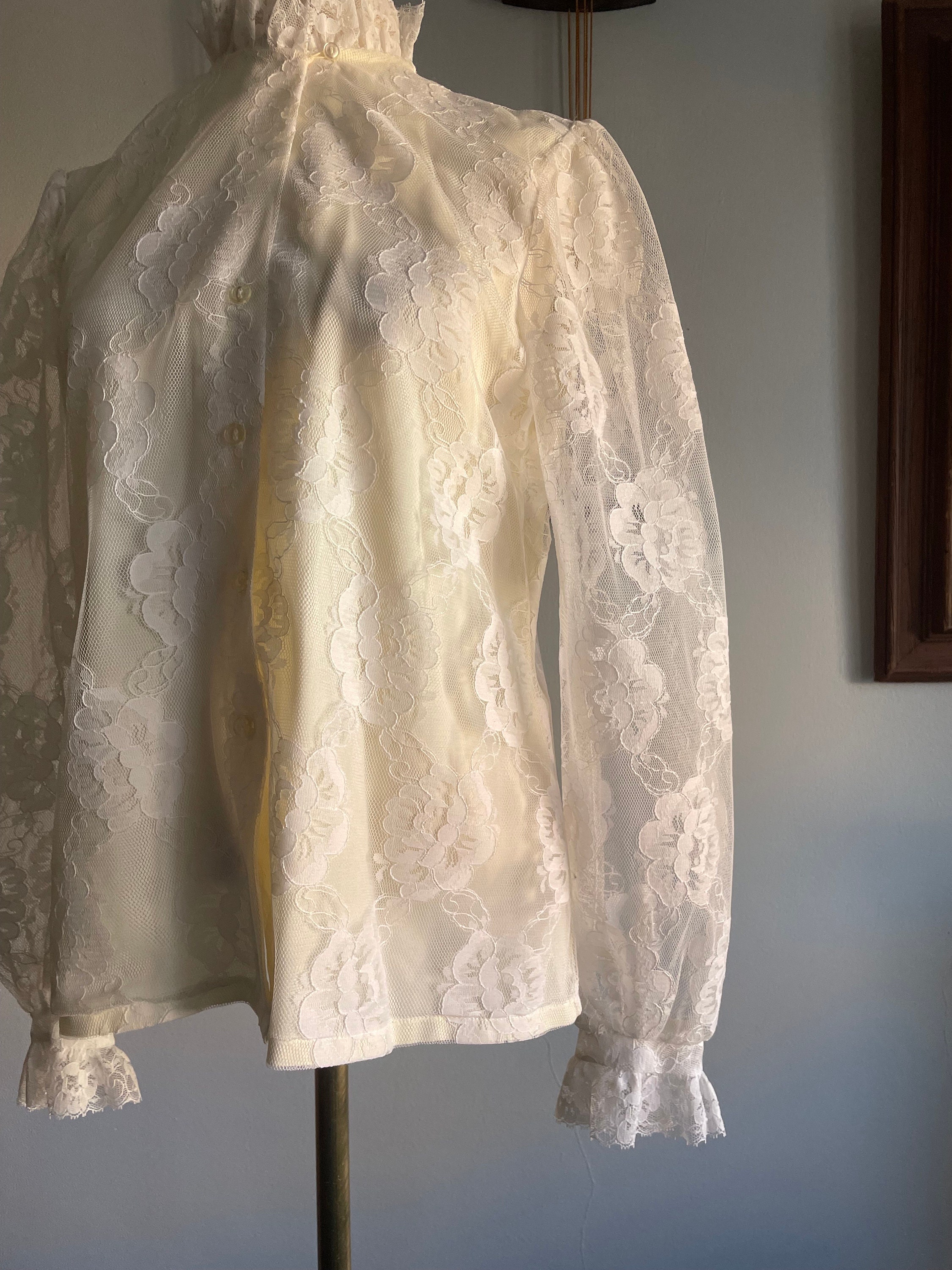 1970s Judy Bond Lace Blouse - Etsy