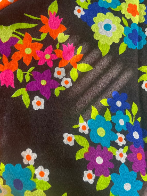 1970s Neon Flower Maxi Skirt - Gem