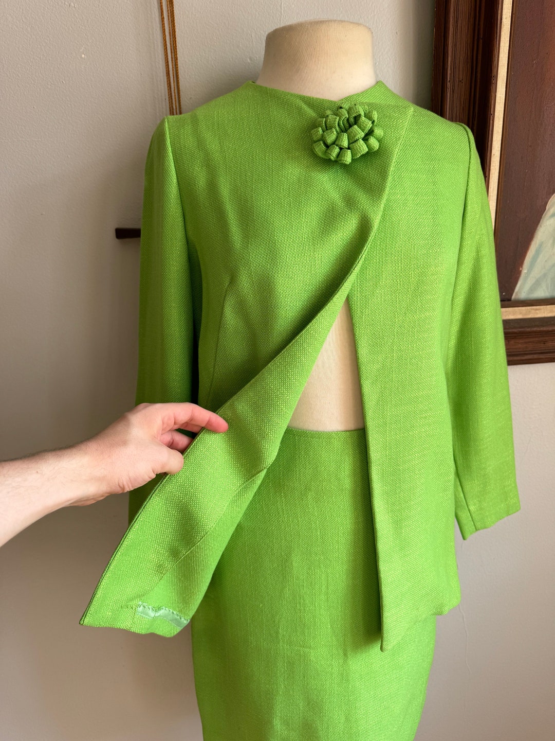 1960s Lime Green, Open Front Suit - Etsy