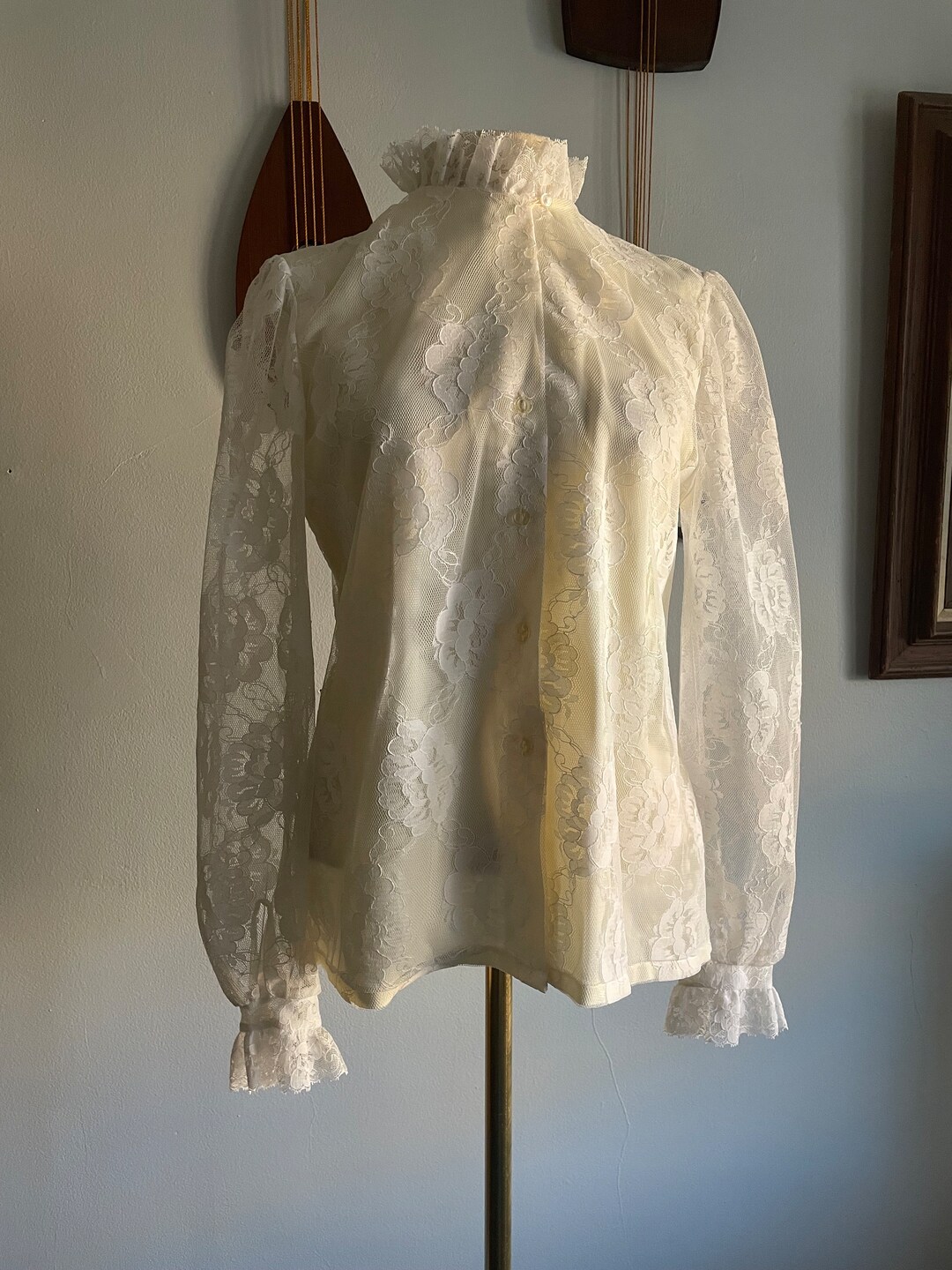 1970s Judy Bond Lace Blouse - Etsy