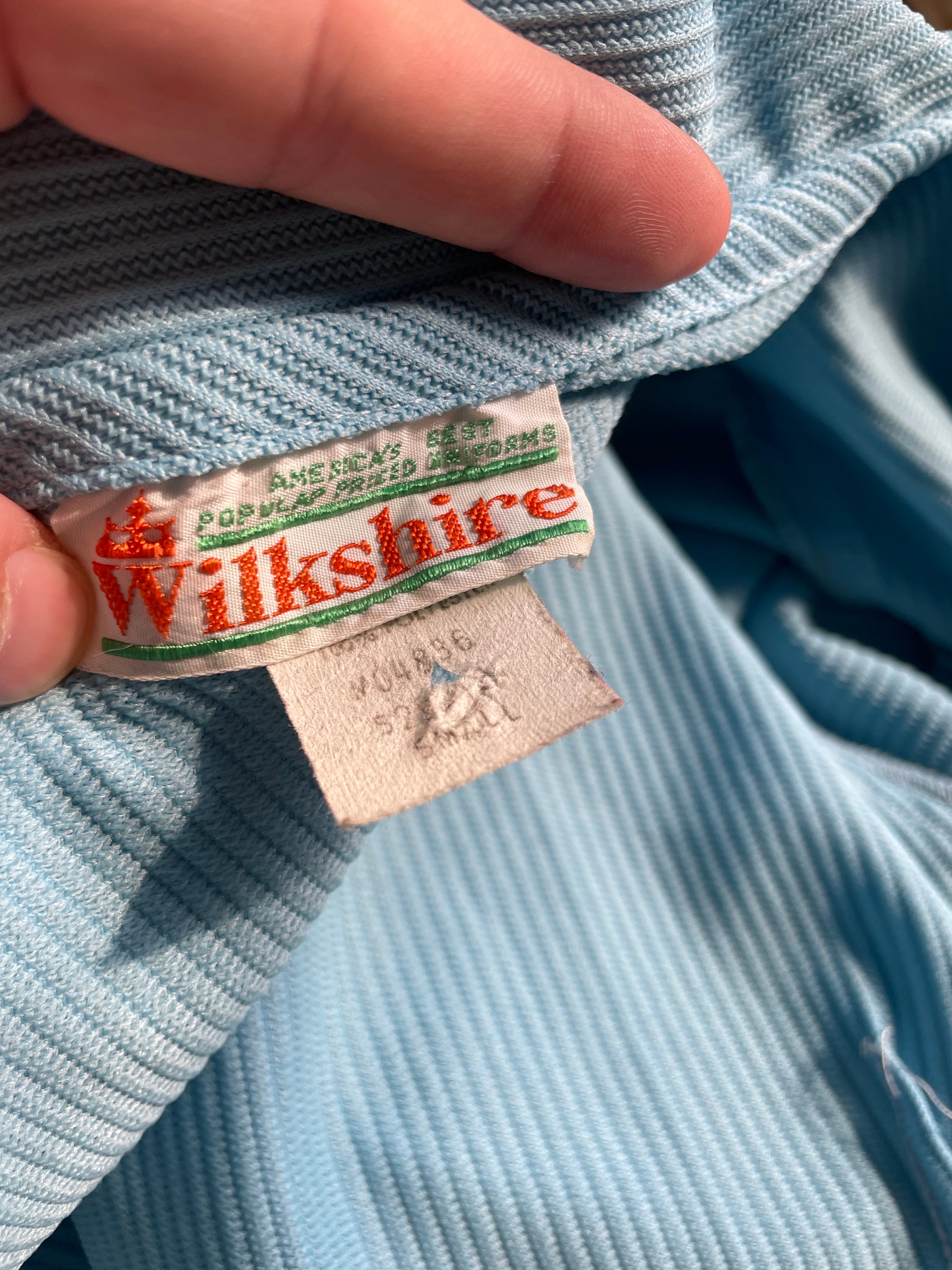 1970s Baby Blue Service Uniform Top With Ruffled Peter Pan - Etsy