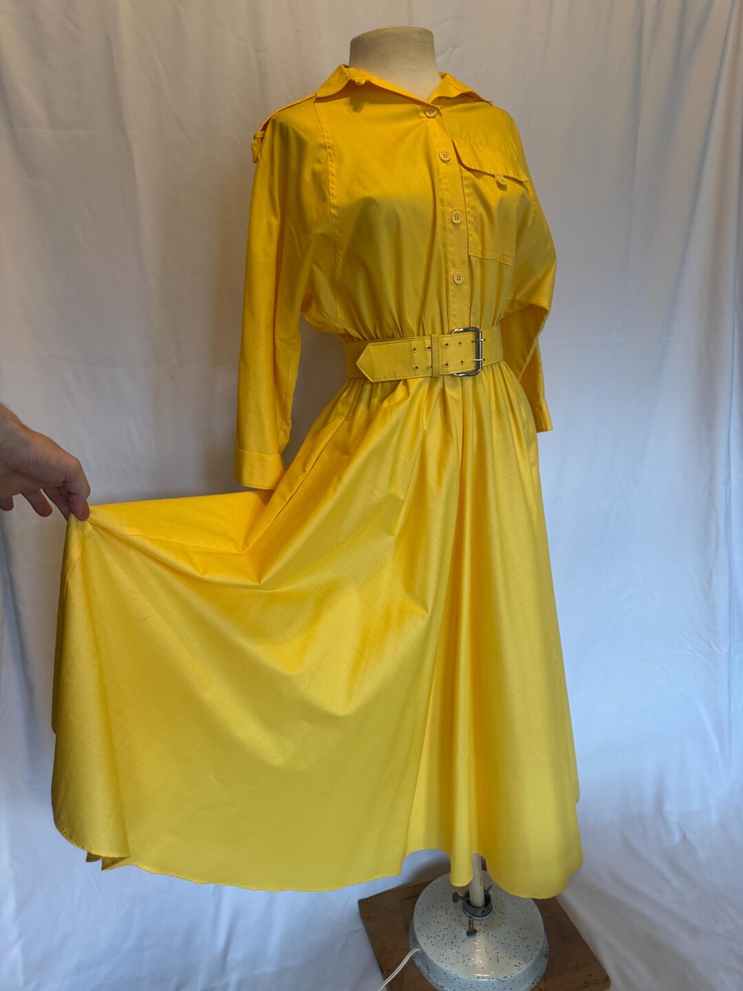 1980s J. Ellis Yellow Shirtwaist Dress With Matching Belt - Etsy