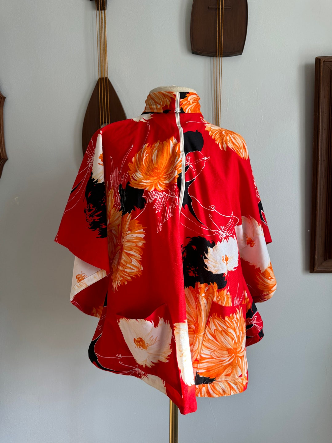 1970s Half-zip Floral Capelet - Etsy