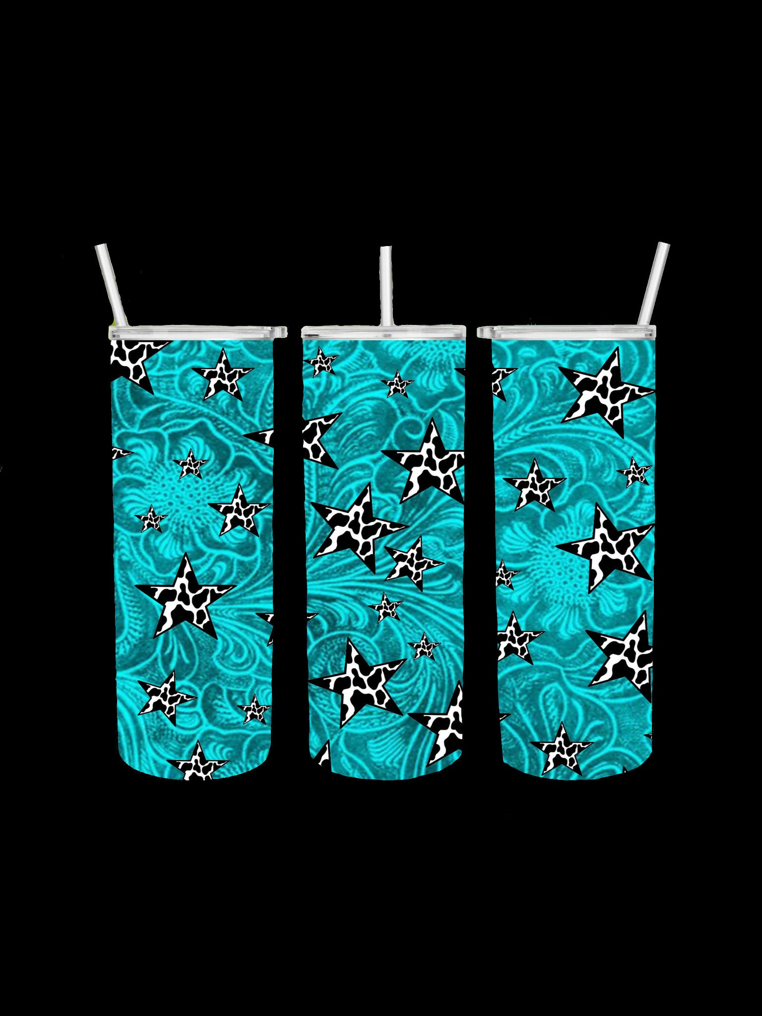 Cow Print Stars PNG - Etsy