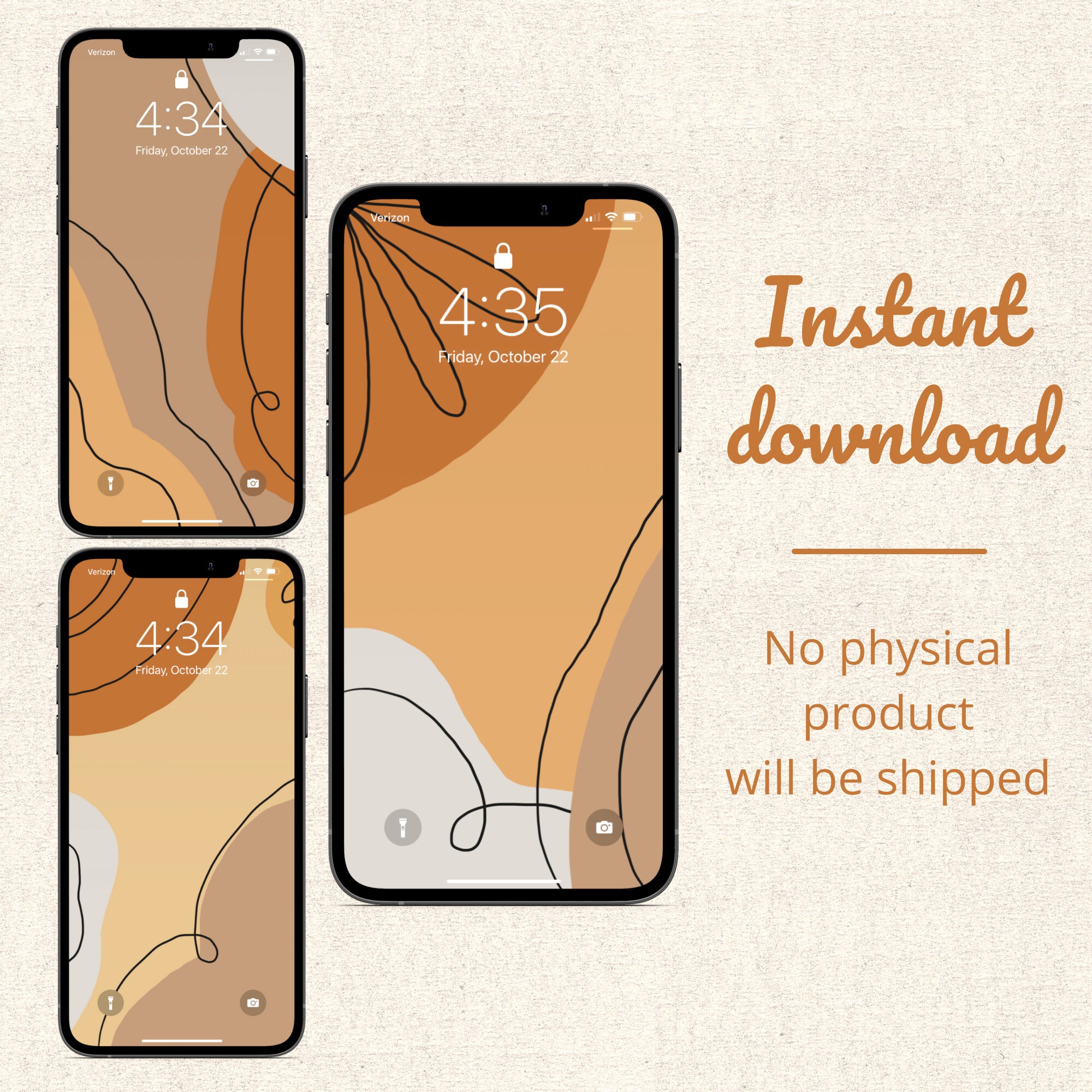 Modern Boho Abstract Phone Wallpaper / Variety Pack / Neutral - Etsy