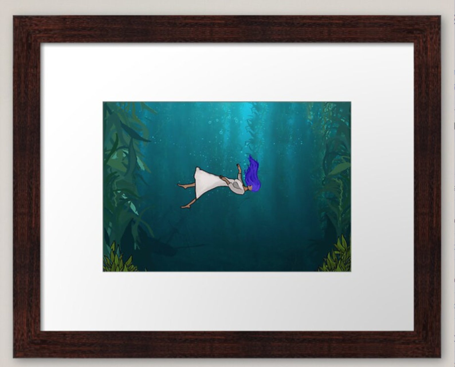 Girl in the Deep Sea Wall Decor - Etsy