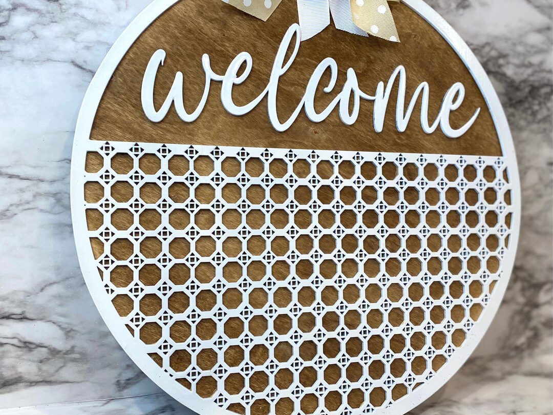 Rattan Welcome Sign-door Hanger-boho Wall Sign - Etsy