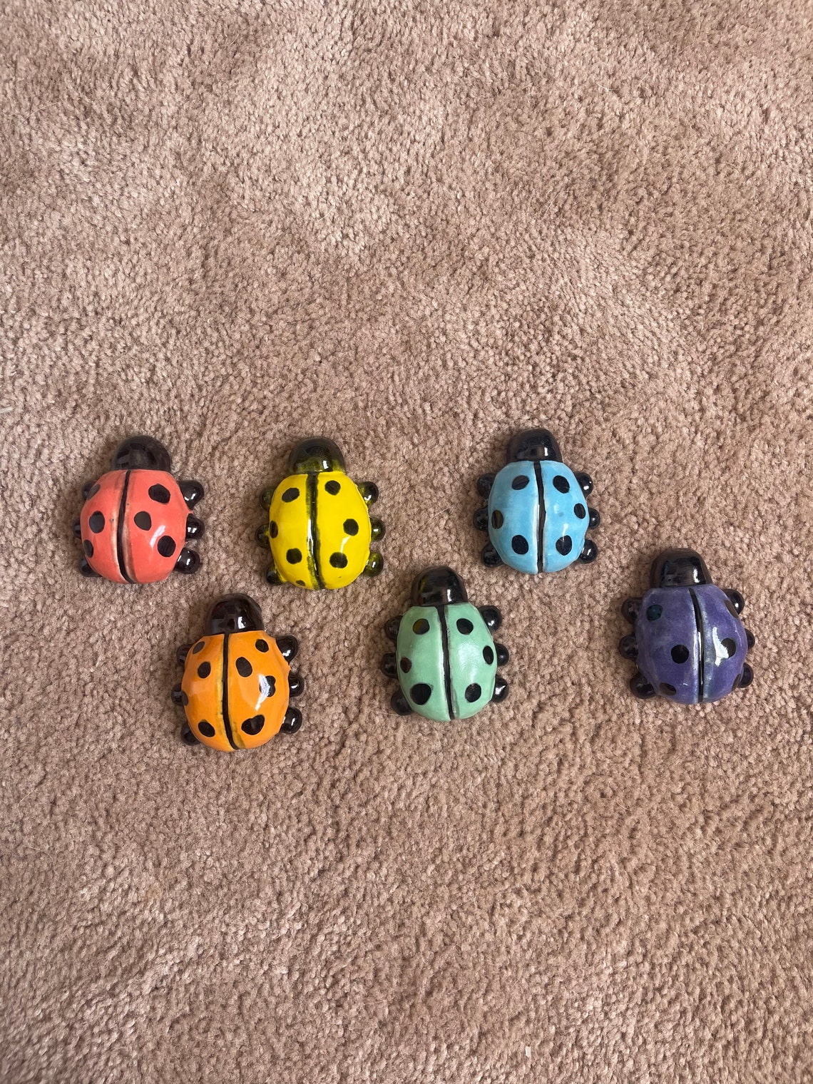 Ceramic Rainbow Ladybugs - Etsy