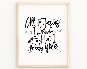 I Surrender All Print - Etsy
