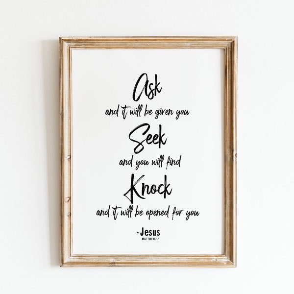 Ask Seek Knock - Etsy