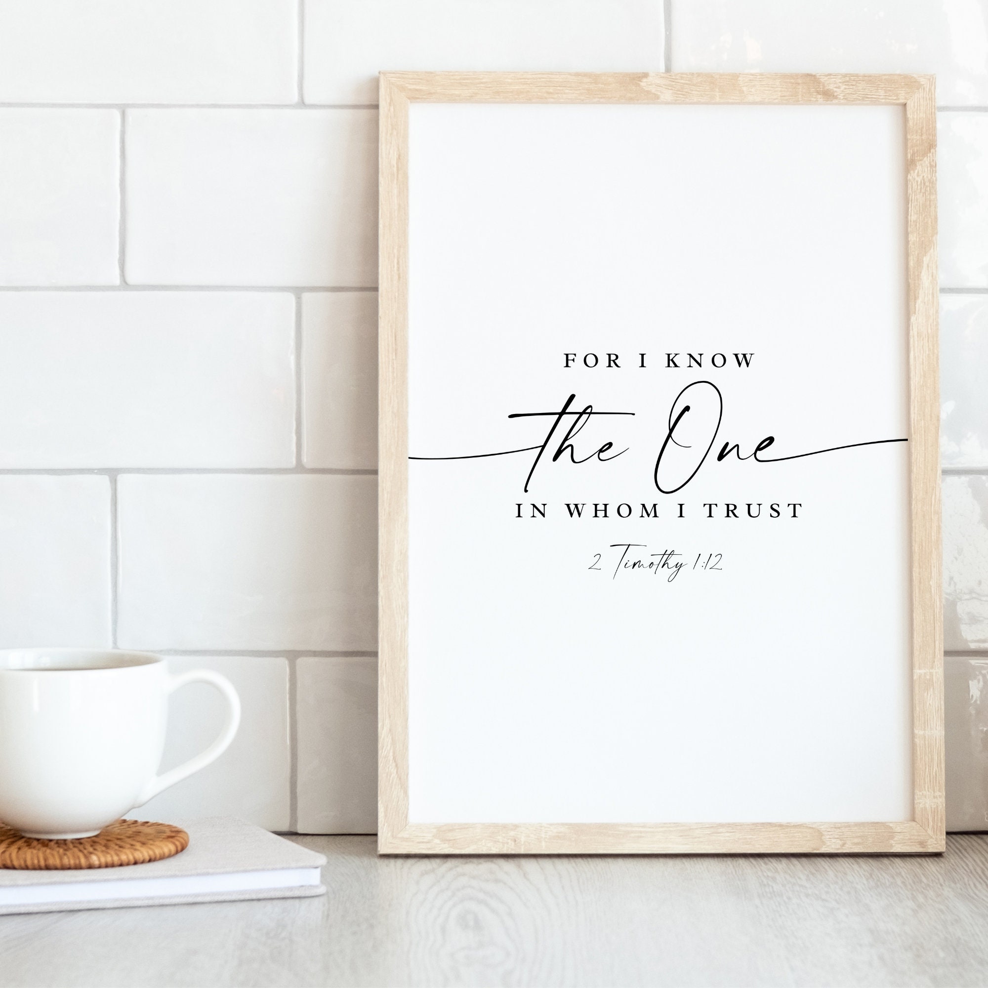 2 TIMOTHY 1:12 Modern Scripture Word Art Printable Christian Artwork ...