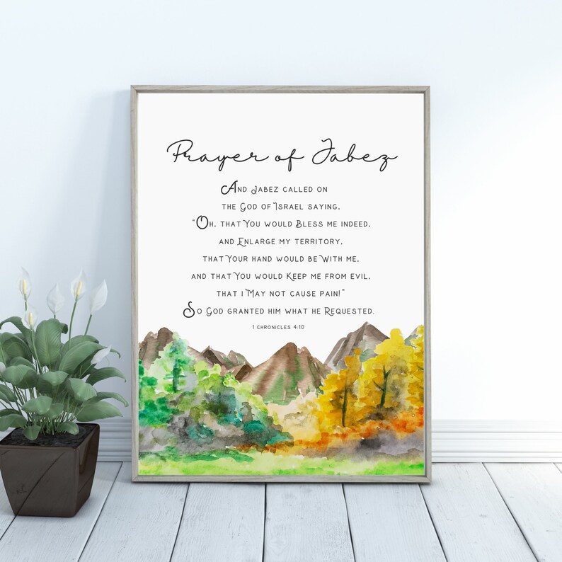 Prayer of Jabez | 1 Chronicles 4:10 | Bible Verse Printable Wall Art ...