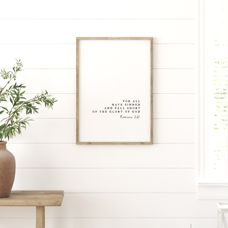 ROMANS 3:23 Minimalist Christian Artwork | Bible Verse Printable Wall ...