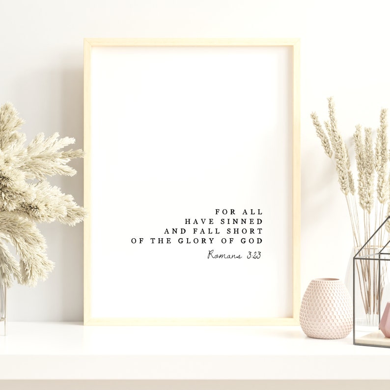 ROMANS 3:23 Minimalist Christian Artwork | Bible Verse Printable Wall ...