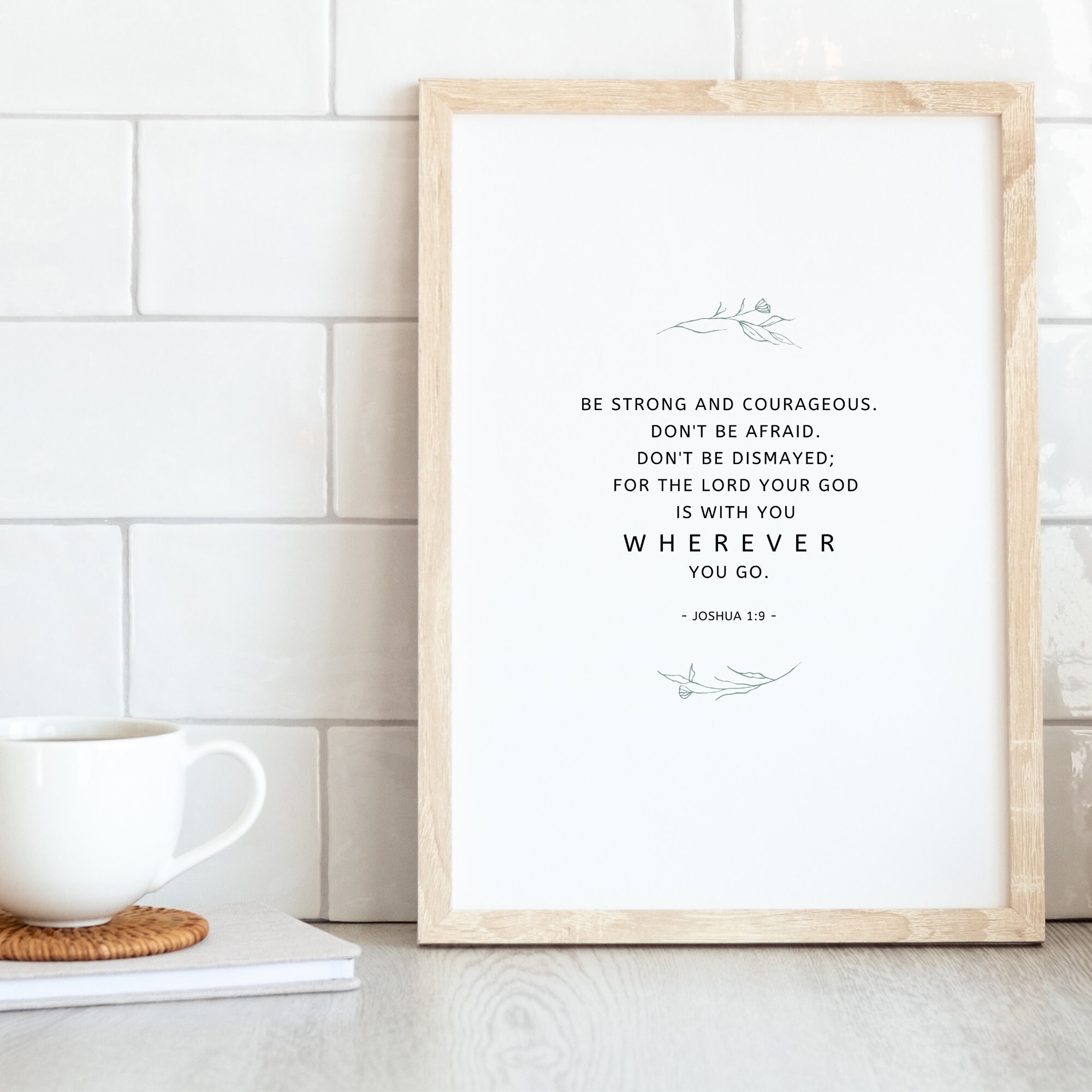 JOSHUA 1:9 Scripture Art Bible Verse Printable Wall Art Be - Etsy