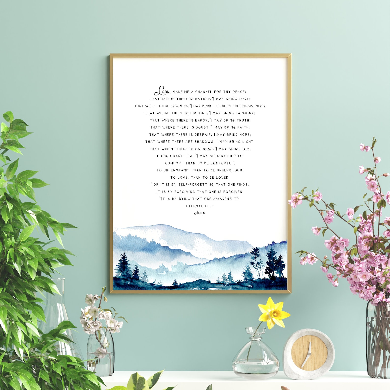 Prayer of St Francis Big Book AA Christian Printable Prayer Wall Art ...
