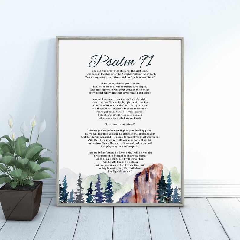 PSALM 91 Wall Art Bible Verse Printable Wall Art Psalm - Etsy