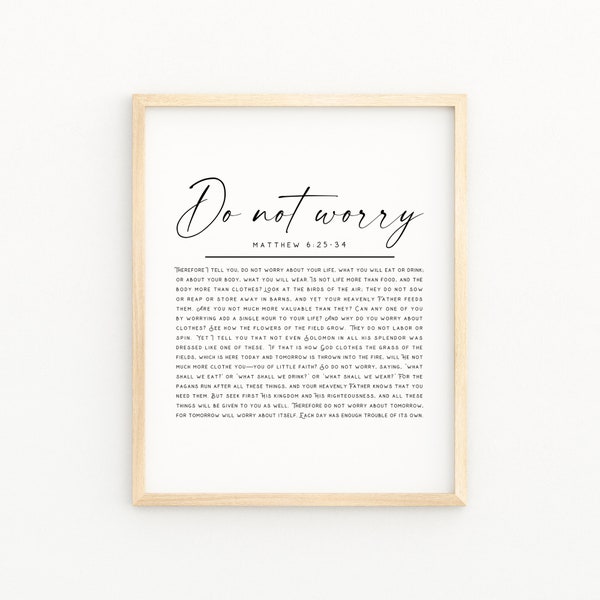 Matthew 6 34 Print - Etsy