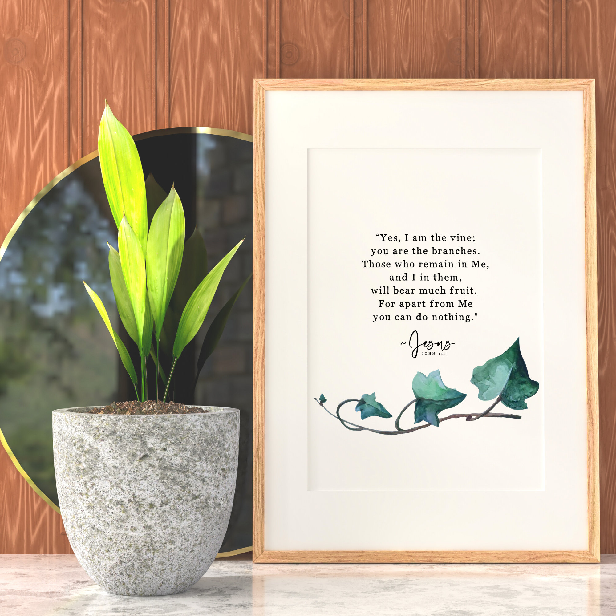 JOHN 15:5 Christian Wall Decor | Bible Verse Printable Wall Art | I Am ...