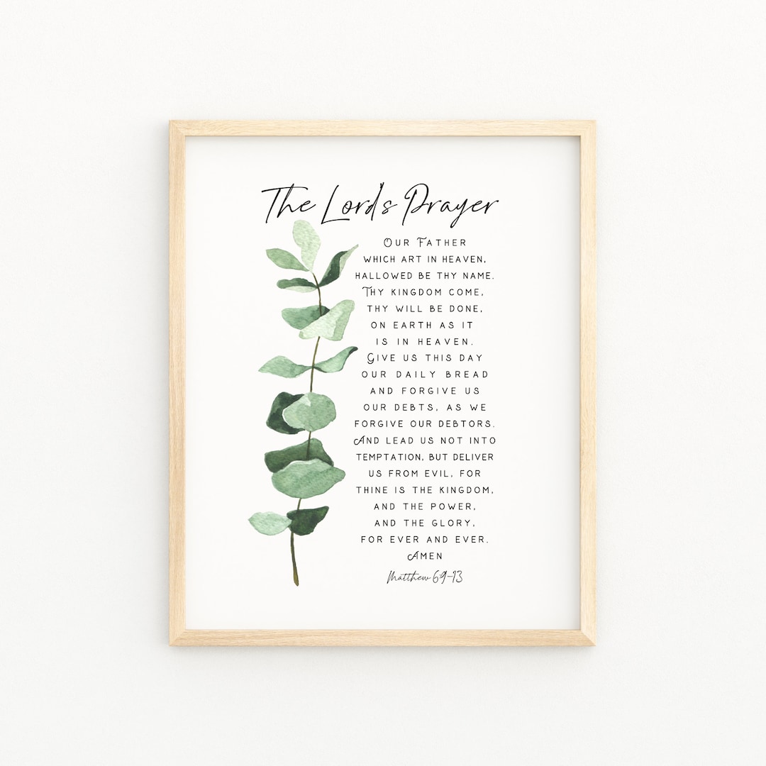 The Lord's Prayer Christian Wall Art | Bible Verse Printable Wall Art ...
