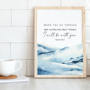 ISAIAH 43:2 Christian Wall Decor | Bible Verse Printable Wall Art ...