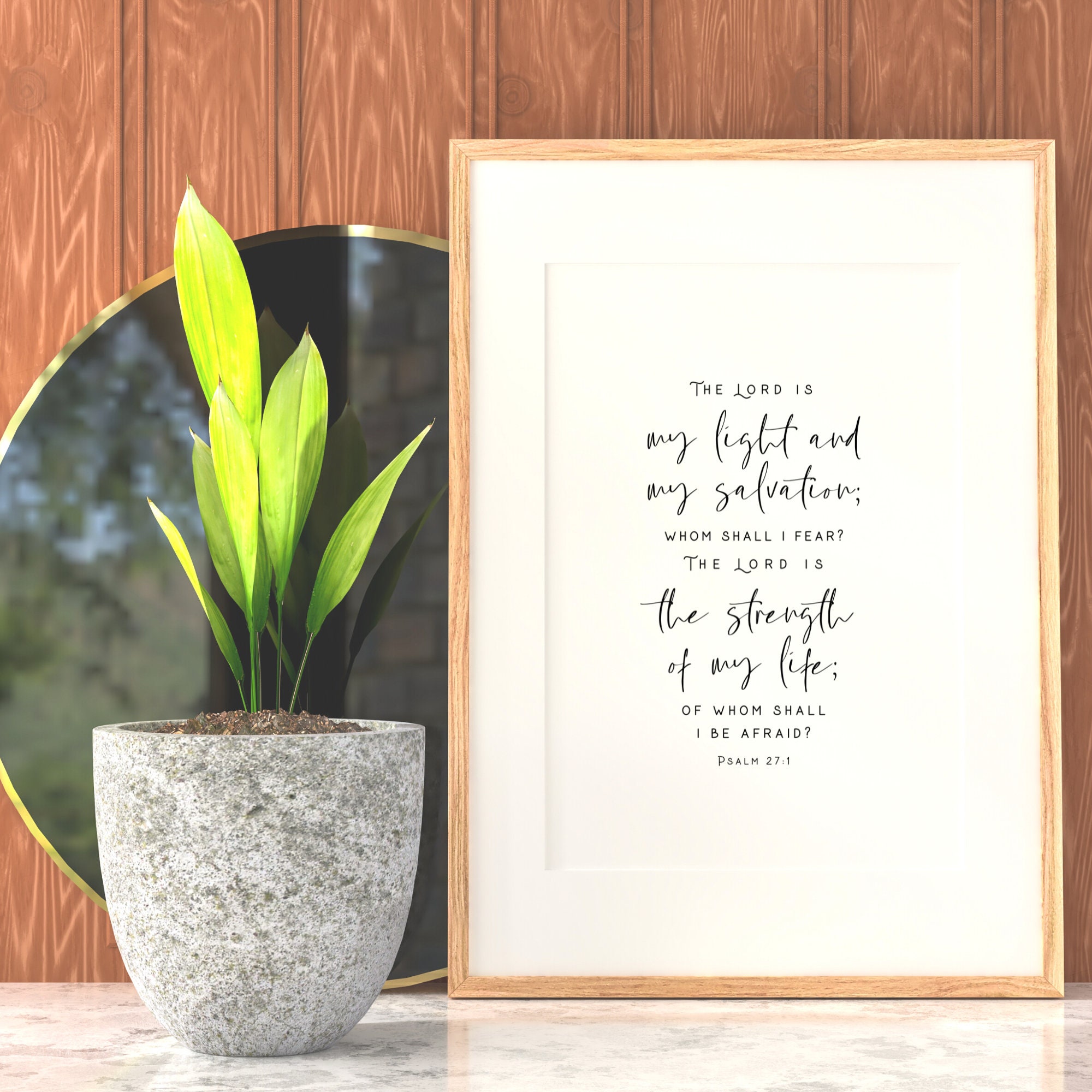 PSALM 27:1 Modern Scripture Bible Verse Printable Wall Art the Lord is ...