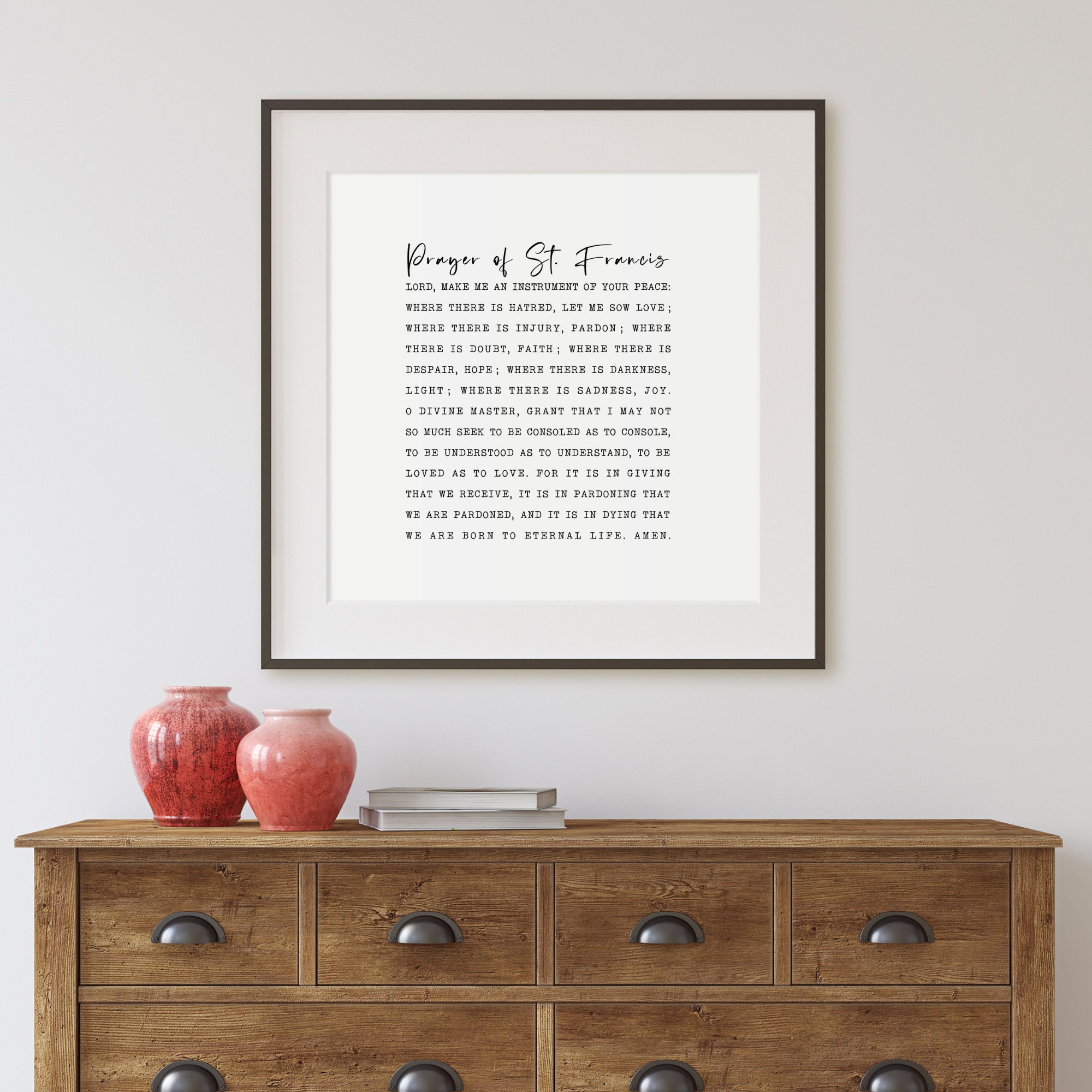Prayer of St Francis Wall Art Printable Saint Francis Peace Prayer ...