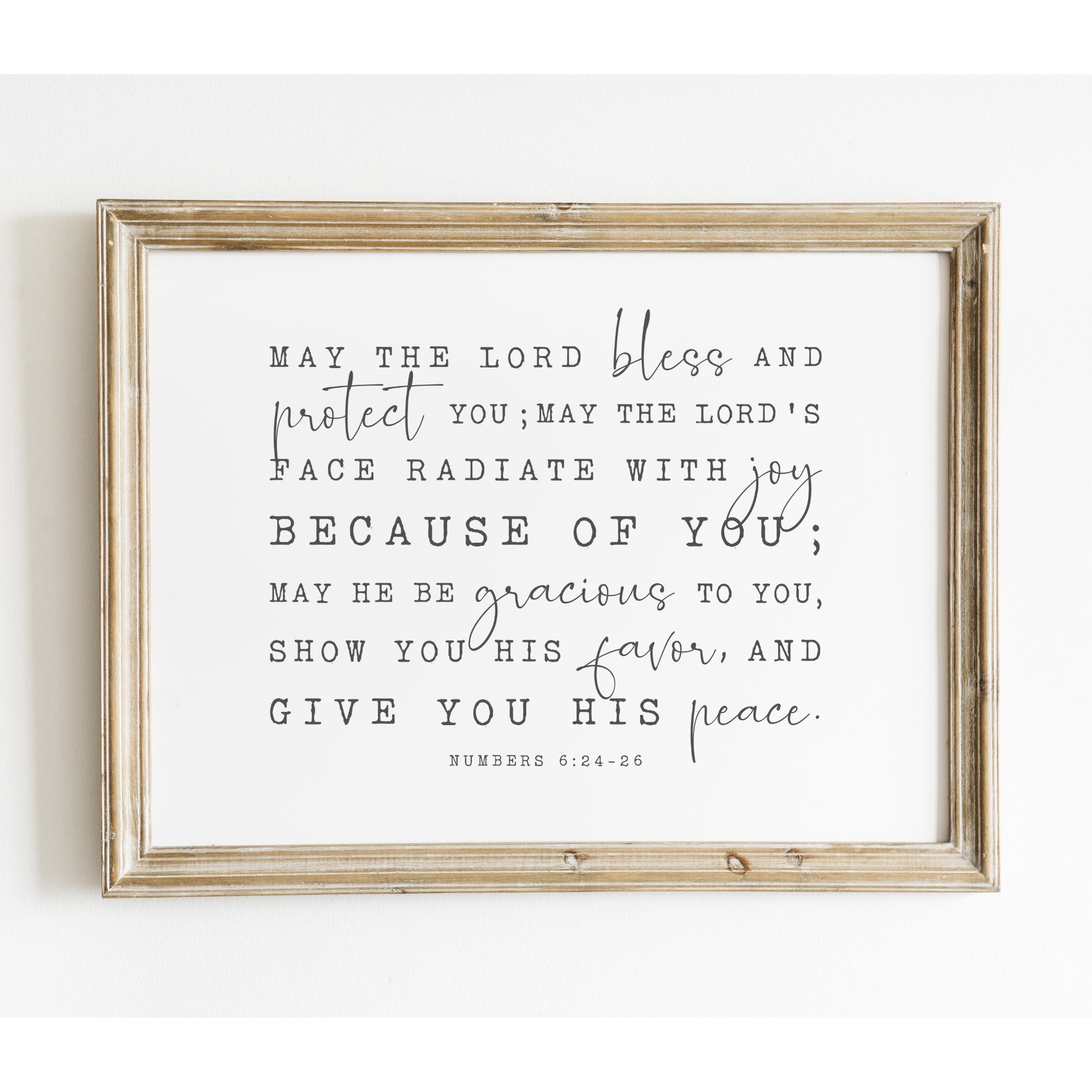 May the Lord Bless and Protect You Printable Scripture Horizontal Art ...