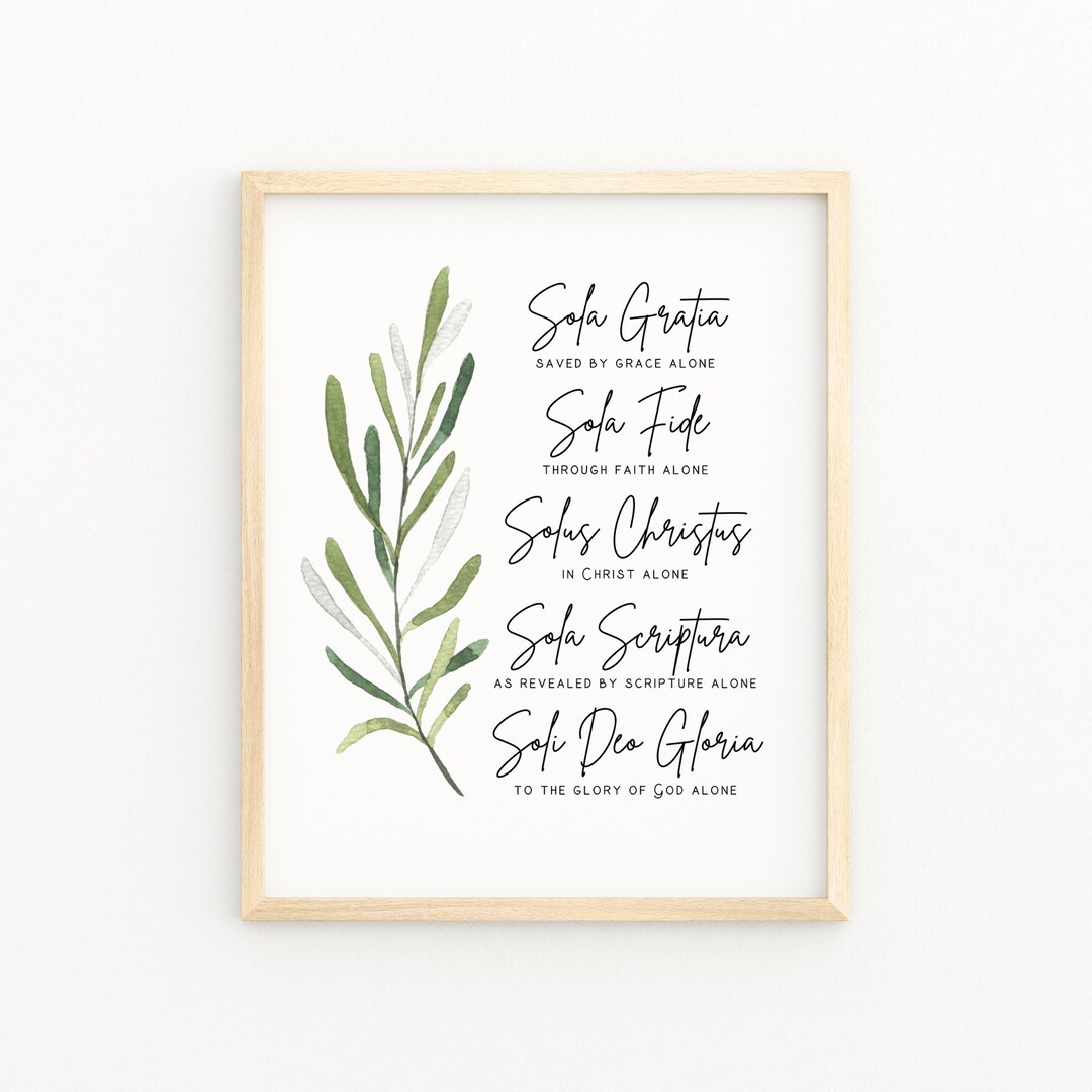 5 Solas Print Five Solas Printable Reformed Theology Wall Art ...