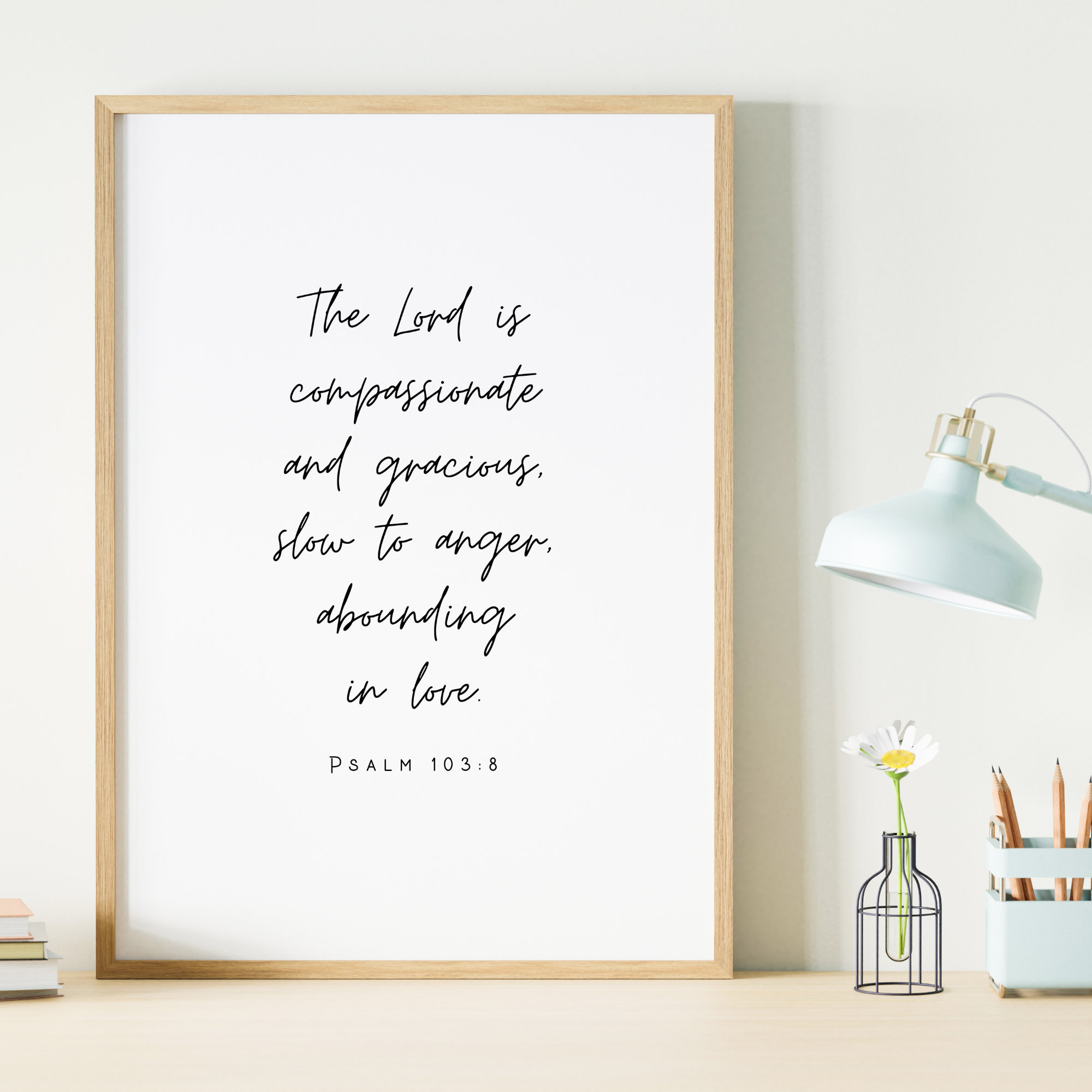 The Lord is Compassionate and Gracious | PSALM 103:8 Biblical Wall Art ...