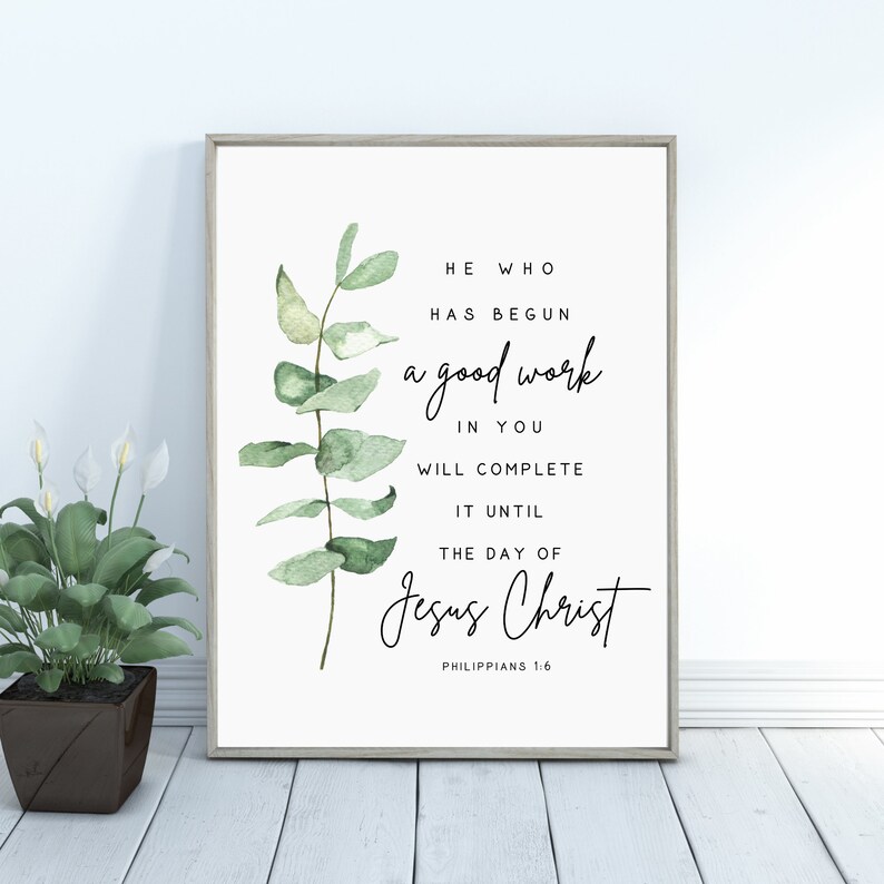 PHILIPPIANS 1:6 He Who Has Begun A Good Work in You Bible - Etsy